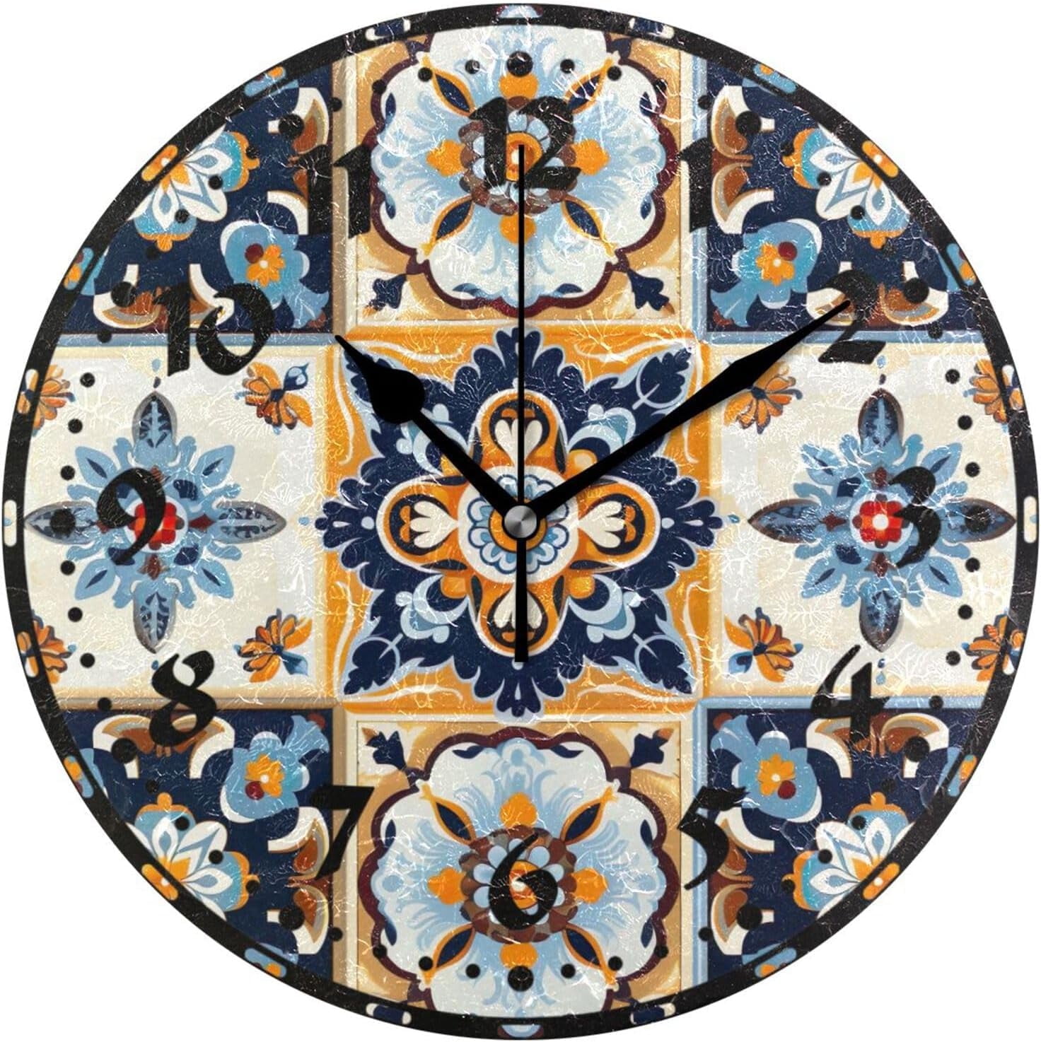 Dreamtimes Colorful Geometric Pattern Wall Clock, Silent Non Ticking 10 ...