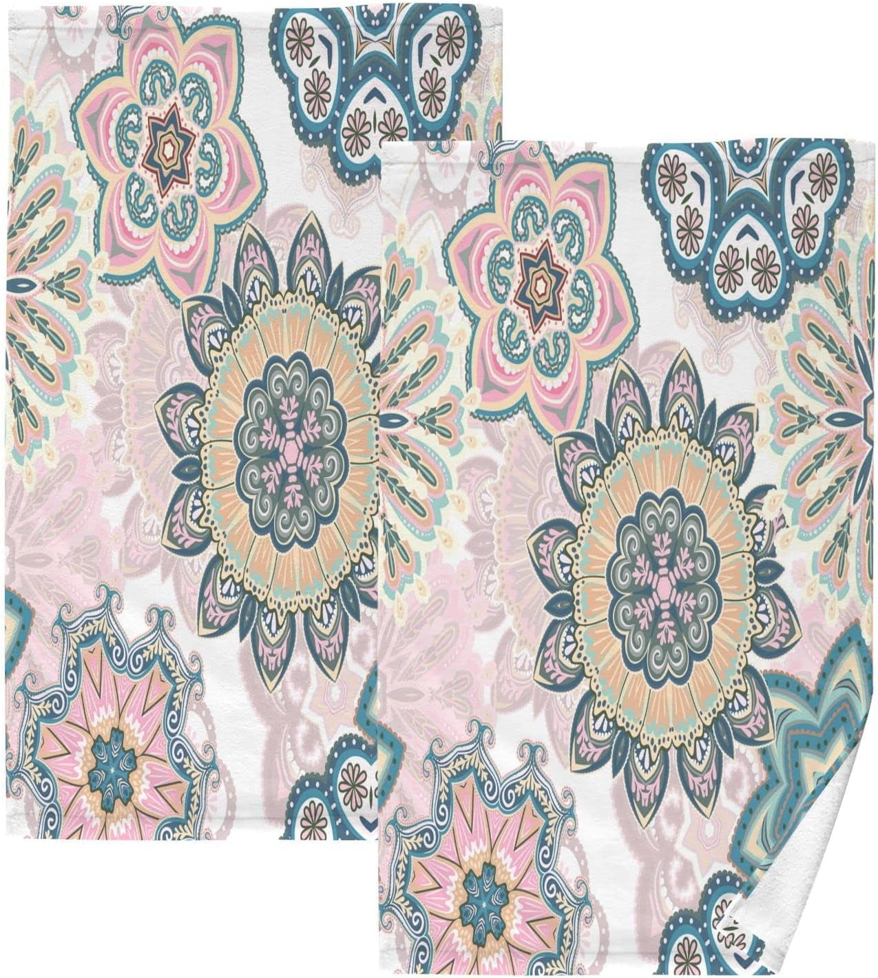 Dreamtimes Colorful Mandala Print Pure Cotton Hand Towels for Bath ...