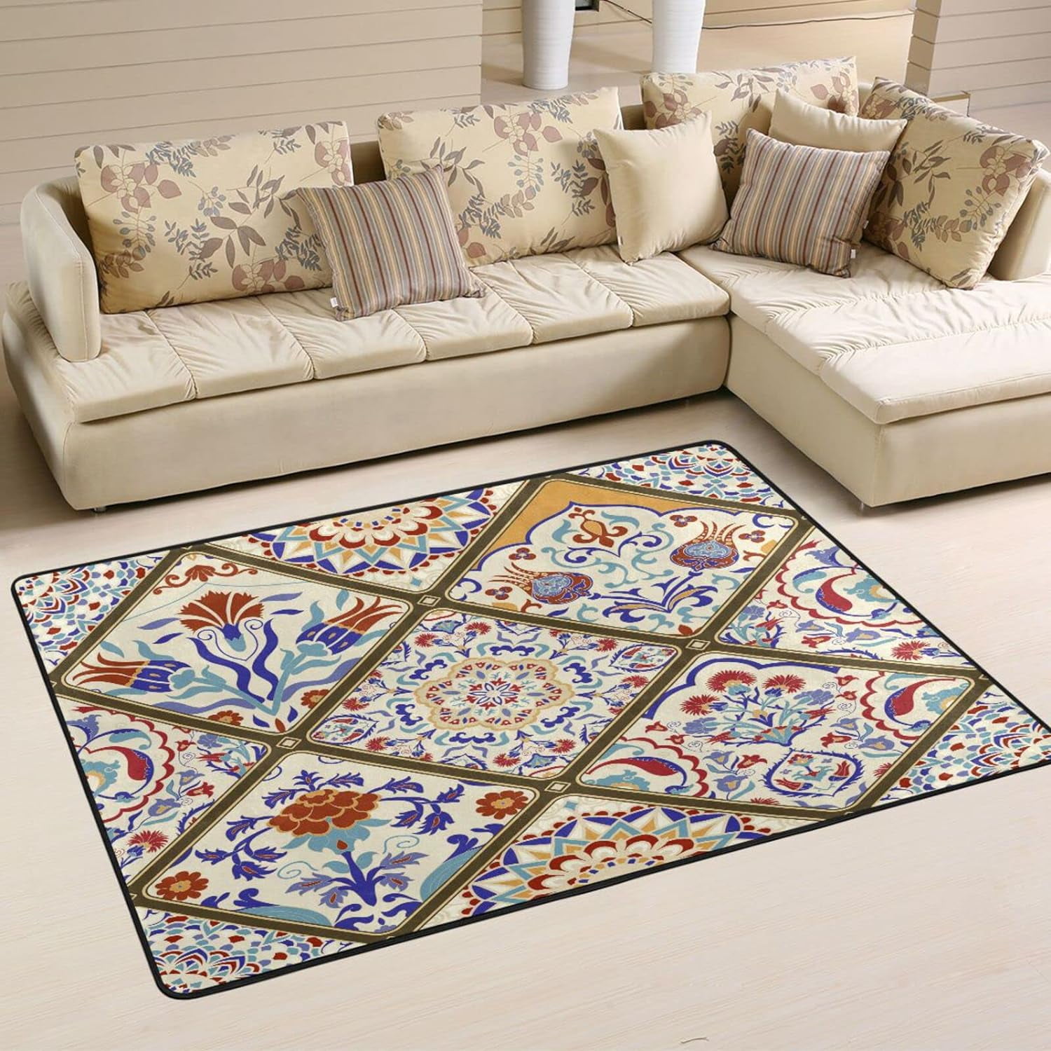 Dreamtimes Colorful Patchwork Non-Slip Area Rug 36"x24", Exotic Art Floor Carpet Comfort Floor ...