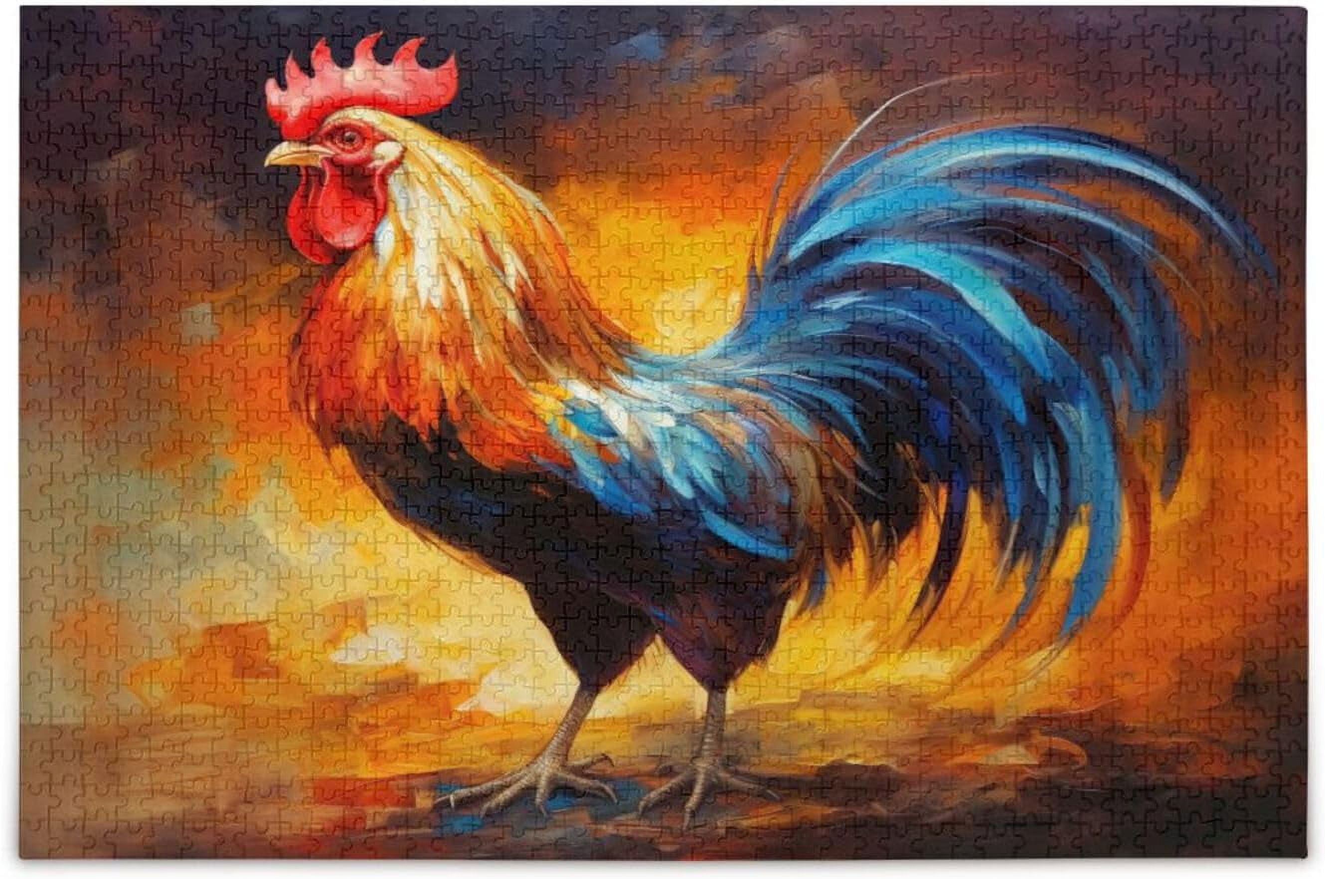 Dreamtimes Colorful Rooster 500 Piece Large Jigsaw Puzzle for Adults ...