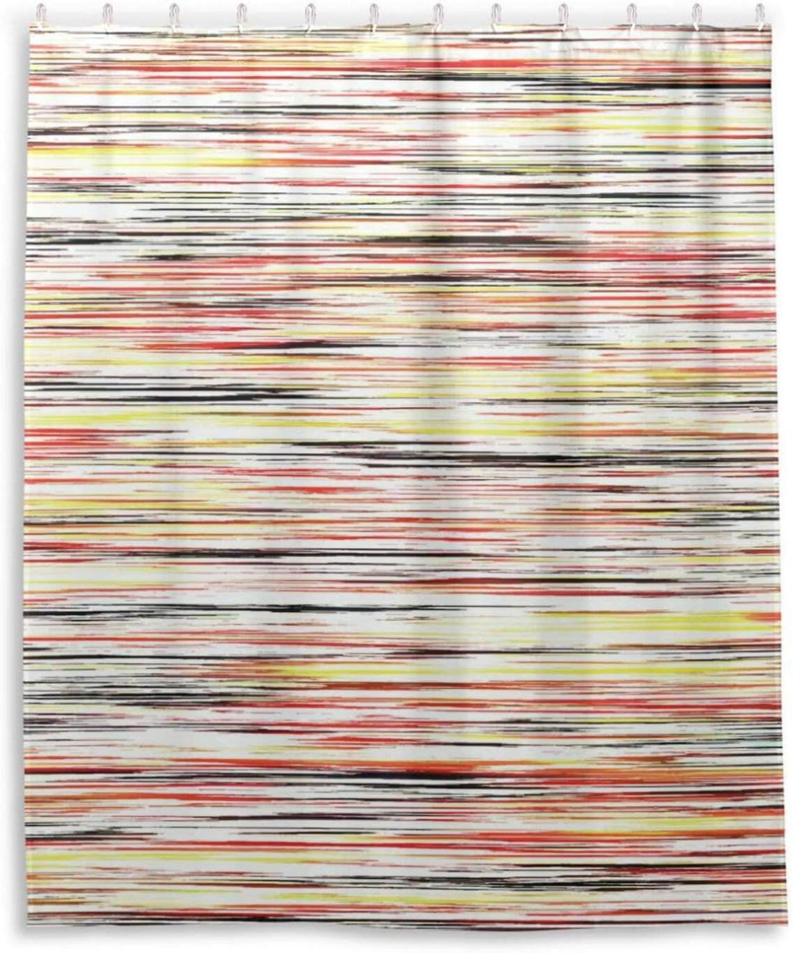 Dreamtimes Colorful Stripes Bathroom Waterproof Shower Curtain Set 60