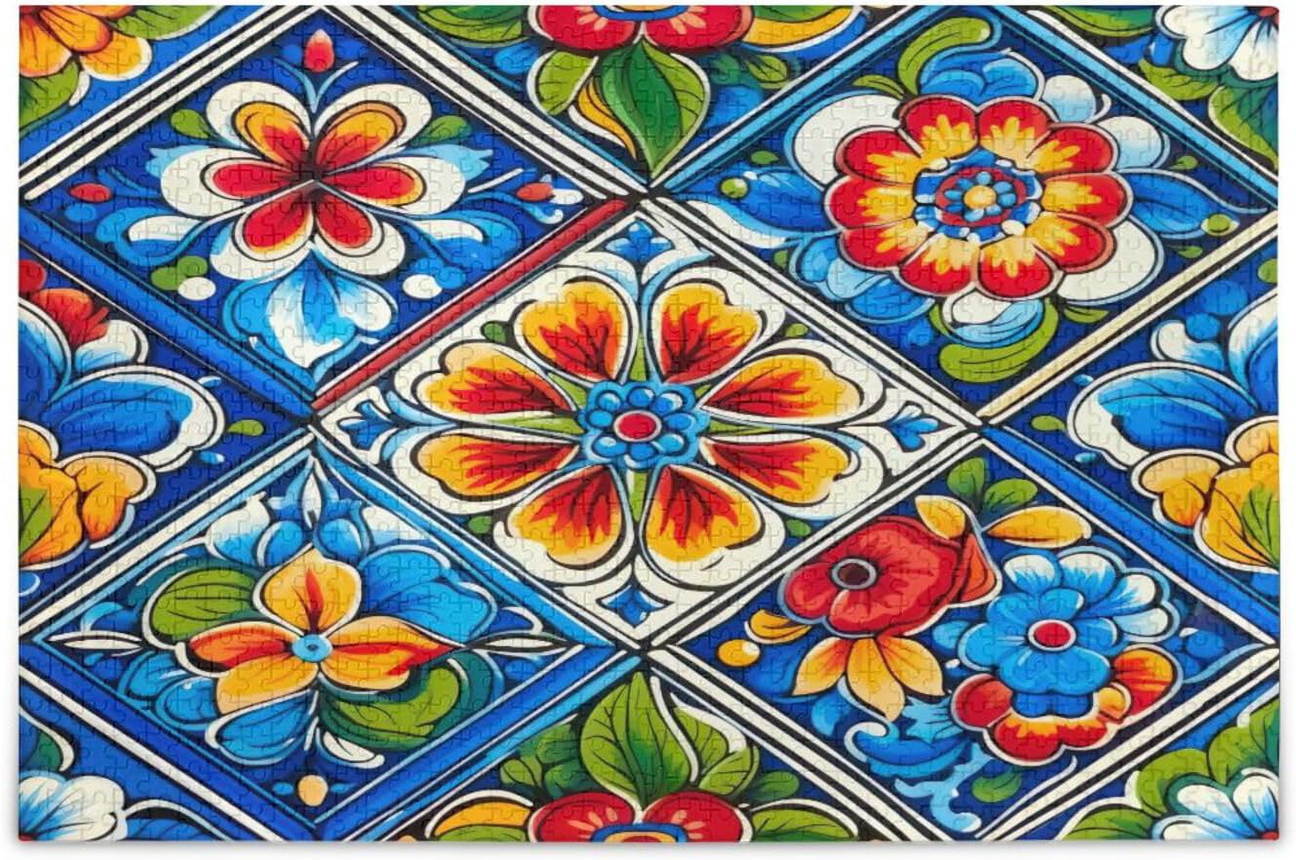 Dreamtimes Colorful Tile Pattern Puzzle 1000 Pieces - Wooden Jigsaw ...