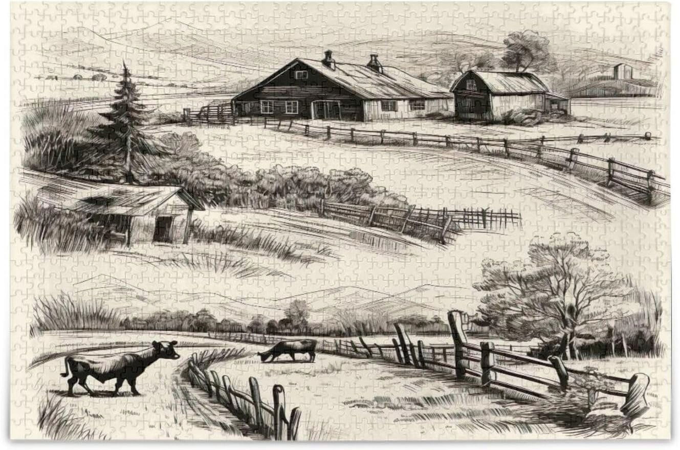 Dreamtimes Country Scenes Puzzle 1000 Pieces - Wooden Jigsaw Puzzles ...