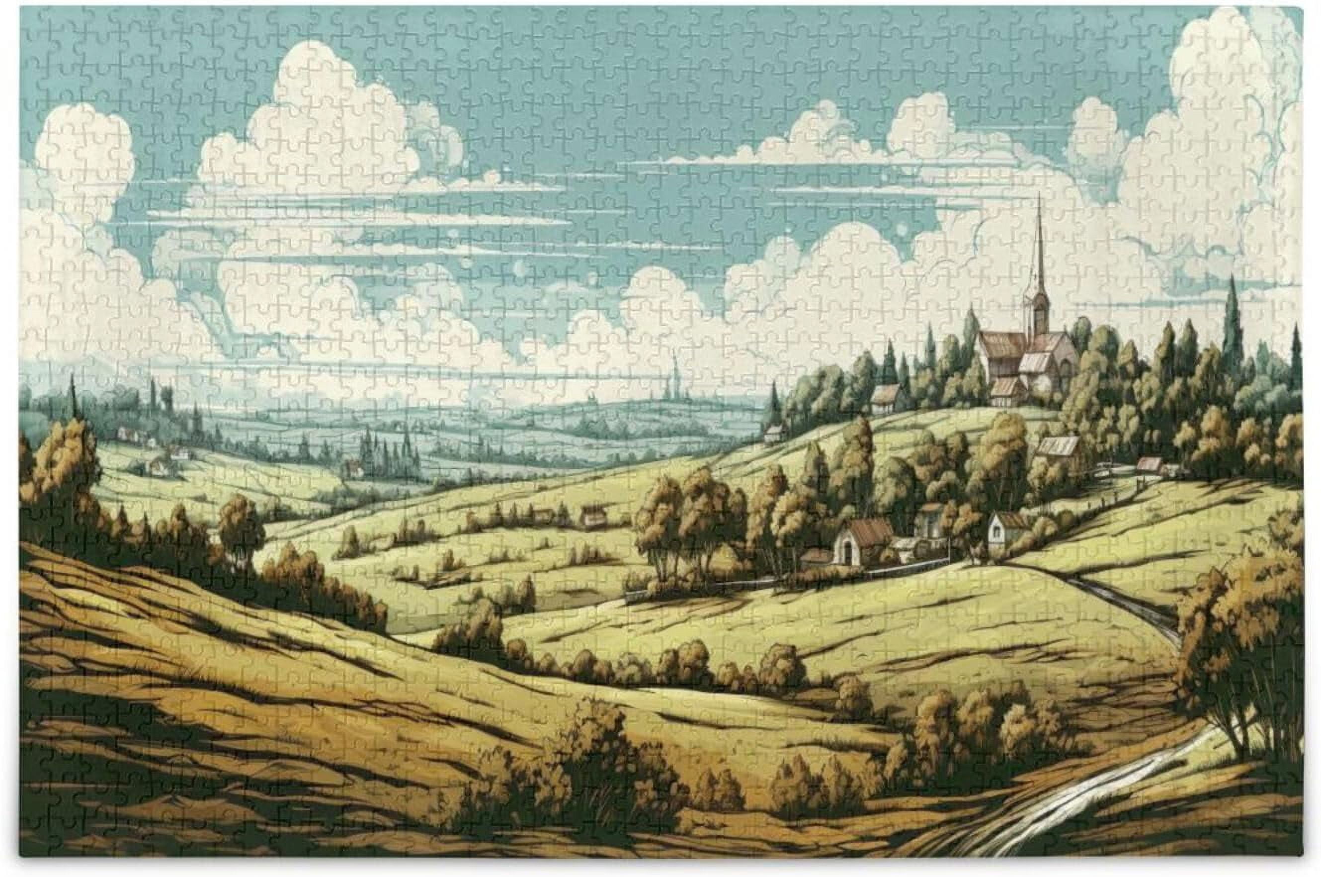 Dreamtimes Countryside Theme Puzzle 1000 Pieces - Wooden Jigsaw Puzzles ...