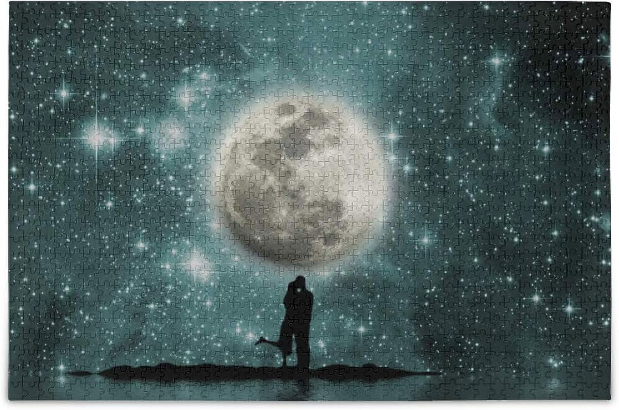 Dreamtimes Couple Kiss Hug Under Outer Space Starry Night Sky Moon ...