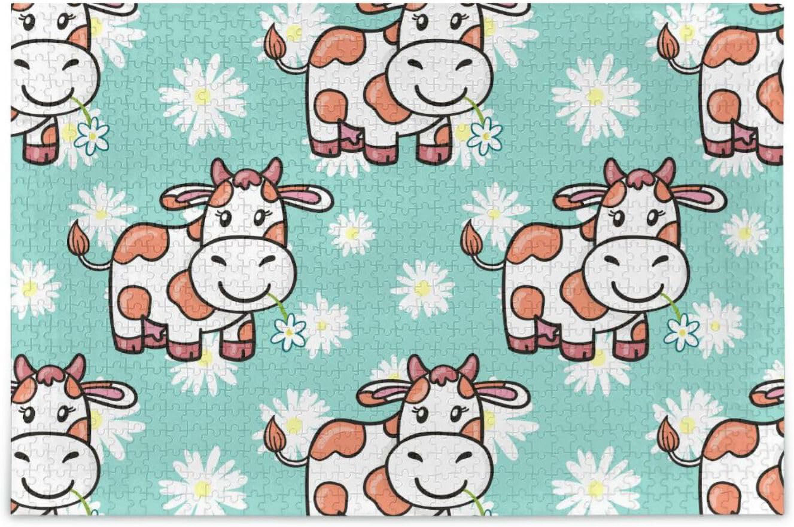 Dreamtimes Cow Jigsaw Puzzle for Adults Teens Kids, 500 Pieces Wooden ...