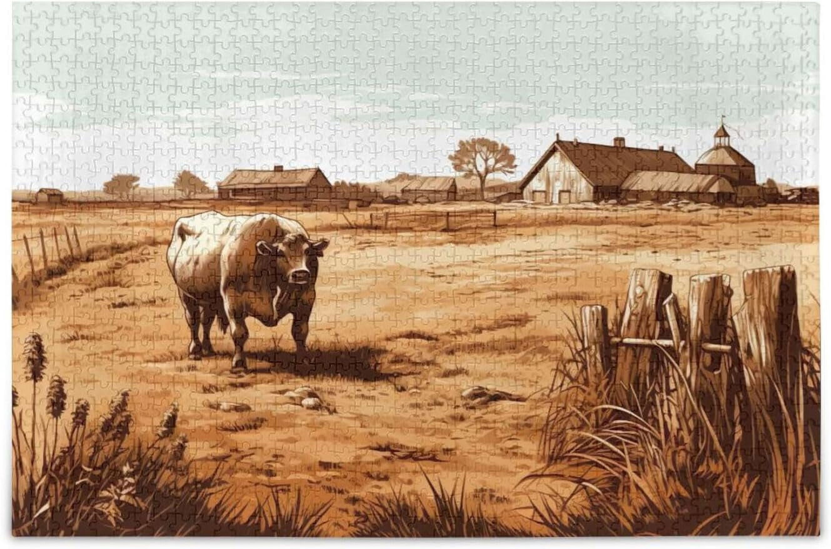 Dreamtimes Cows in Countryside Puzzle 1000 Pieces - Wooden Jigsaw ...