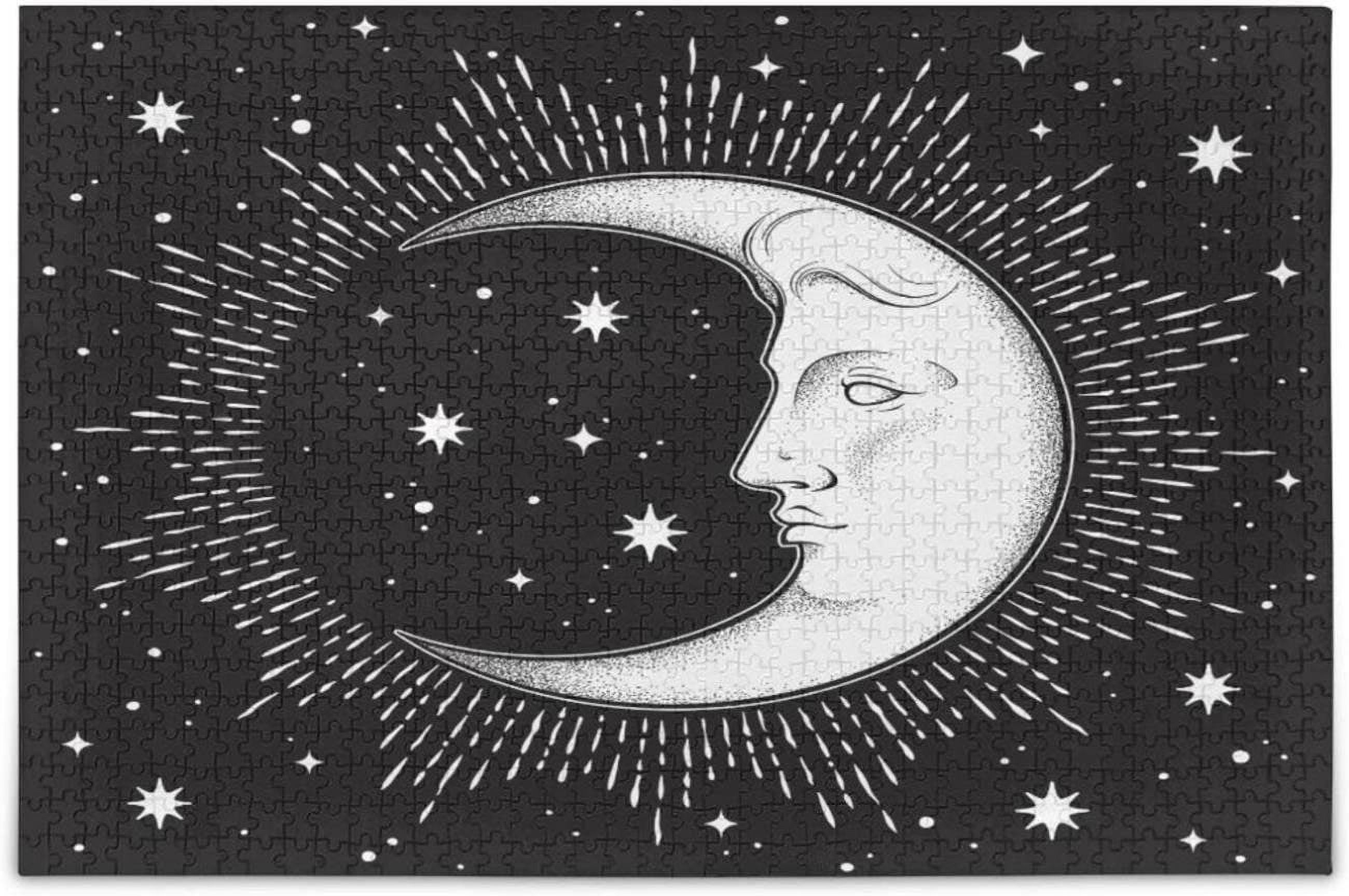 Dreamtimes Crescent Moon Jigsaw Puzzles for Adults 500 Pieces, 20.5" x 14.9" Decompression ...