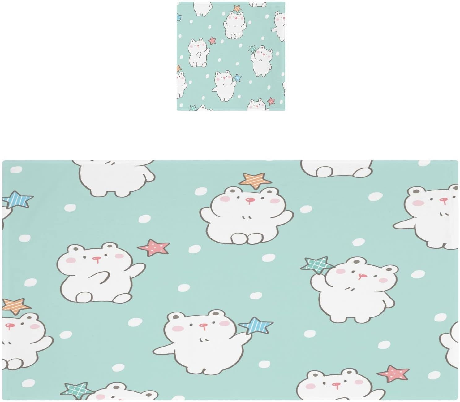Dreamtimes Cute Bears and Stars Soft Cotton Towel Sets 2 Piece, 1 Bath ...