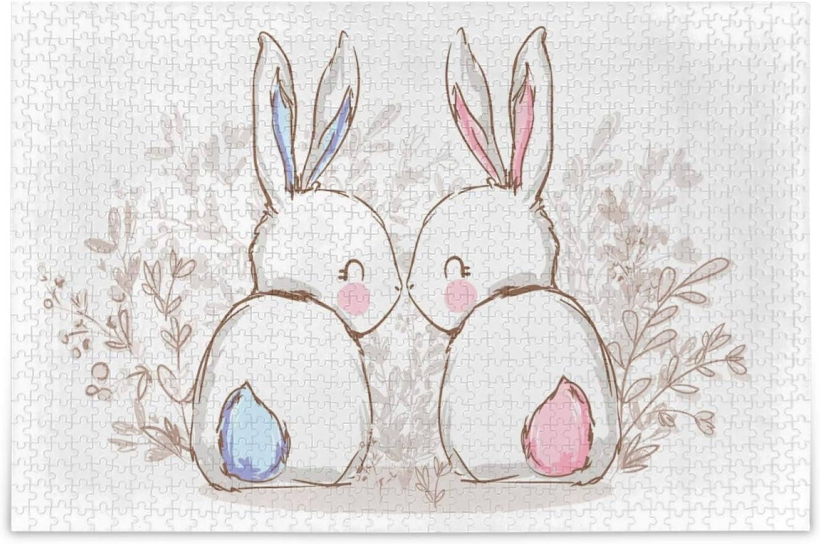 Dreamtimes Cute Bunny Rabbit Puzzle for Adults 1000 Piece Puzzles Game ...