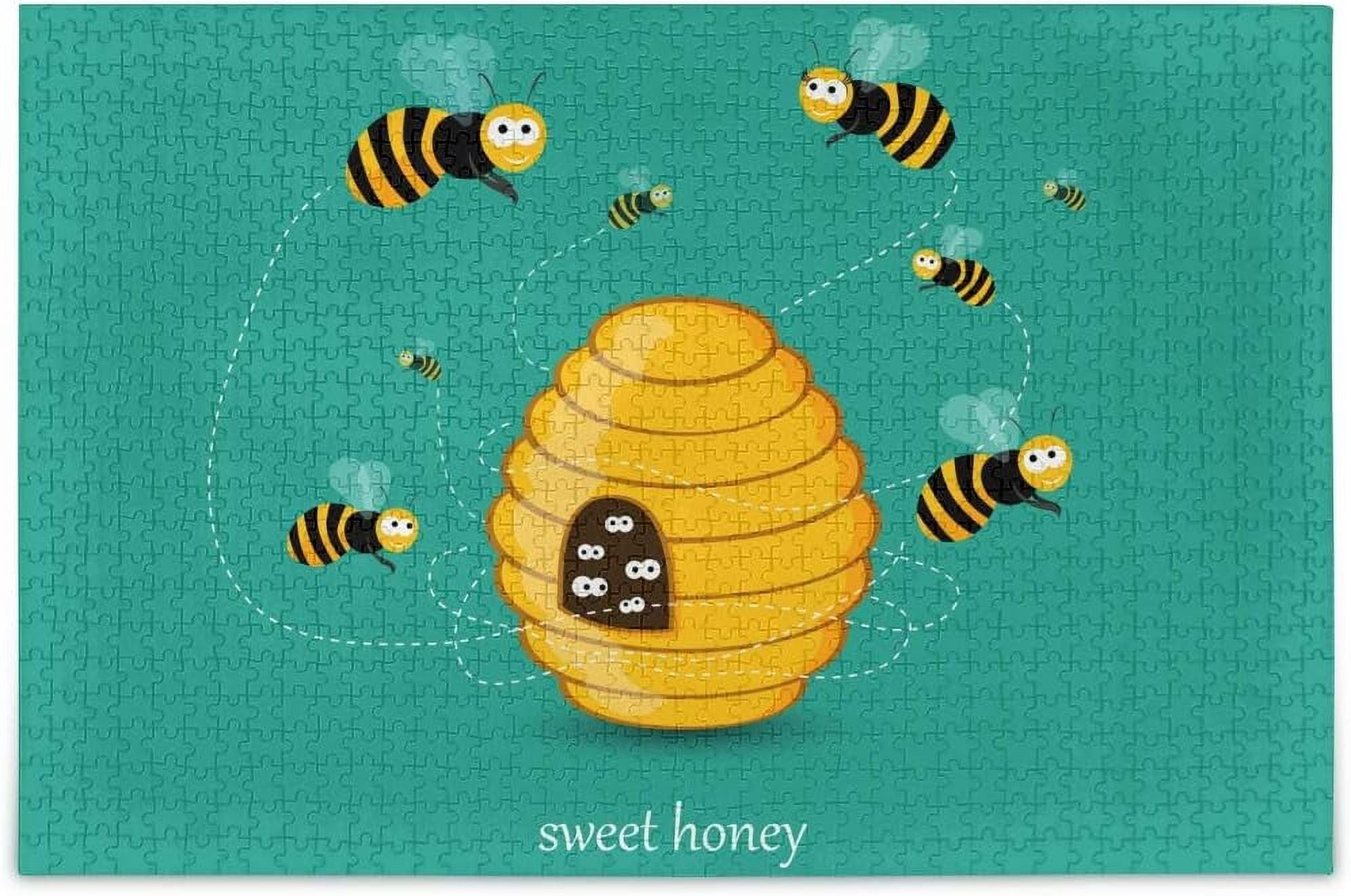 Dreamtimes Cute Busy Bee Flying Around Honeycomb Hive Honeybee Sweet ...