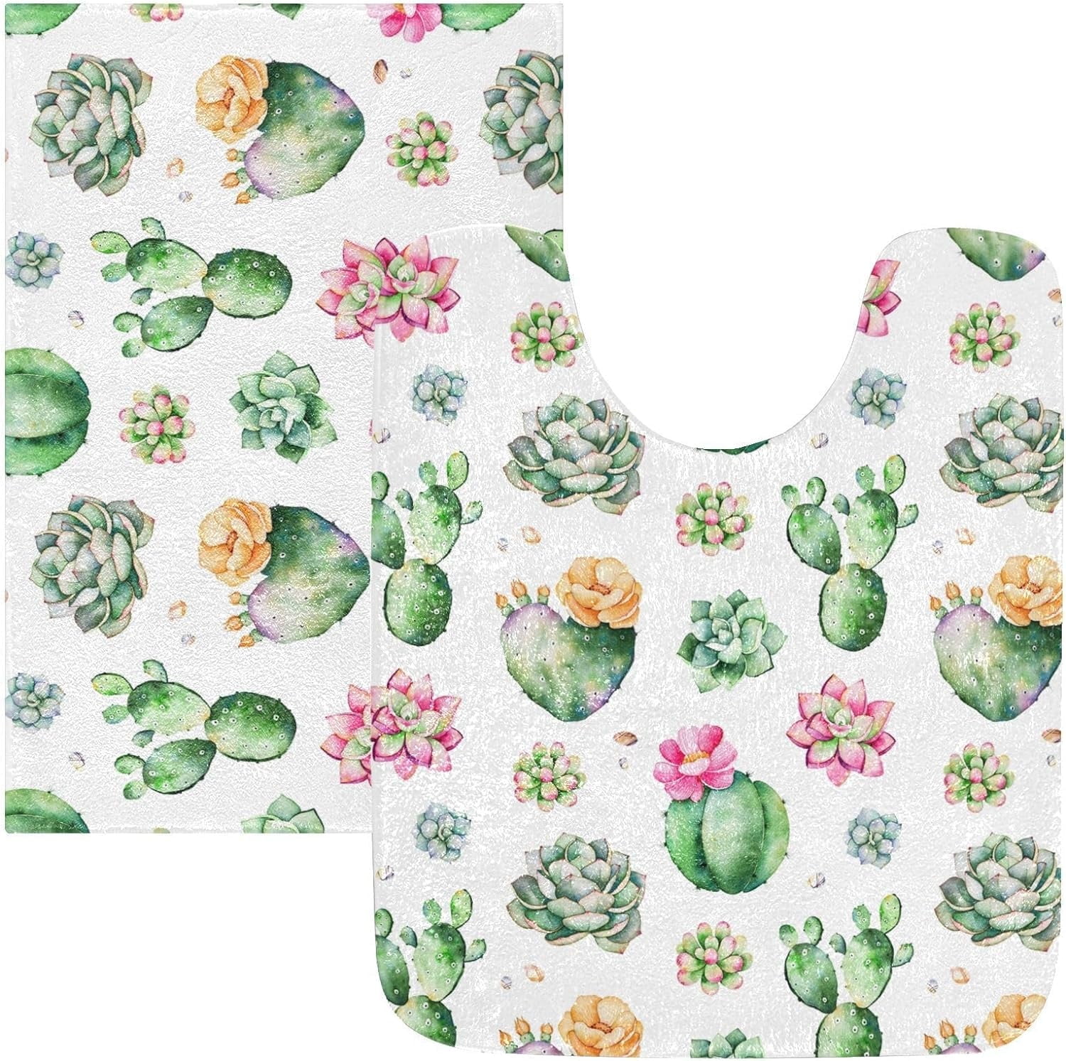 Dreamtimes Cute Cactus Cacti Flower Bath Mat for Bathroom Shower U ...
