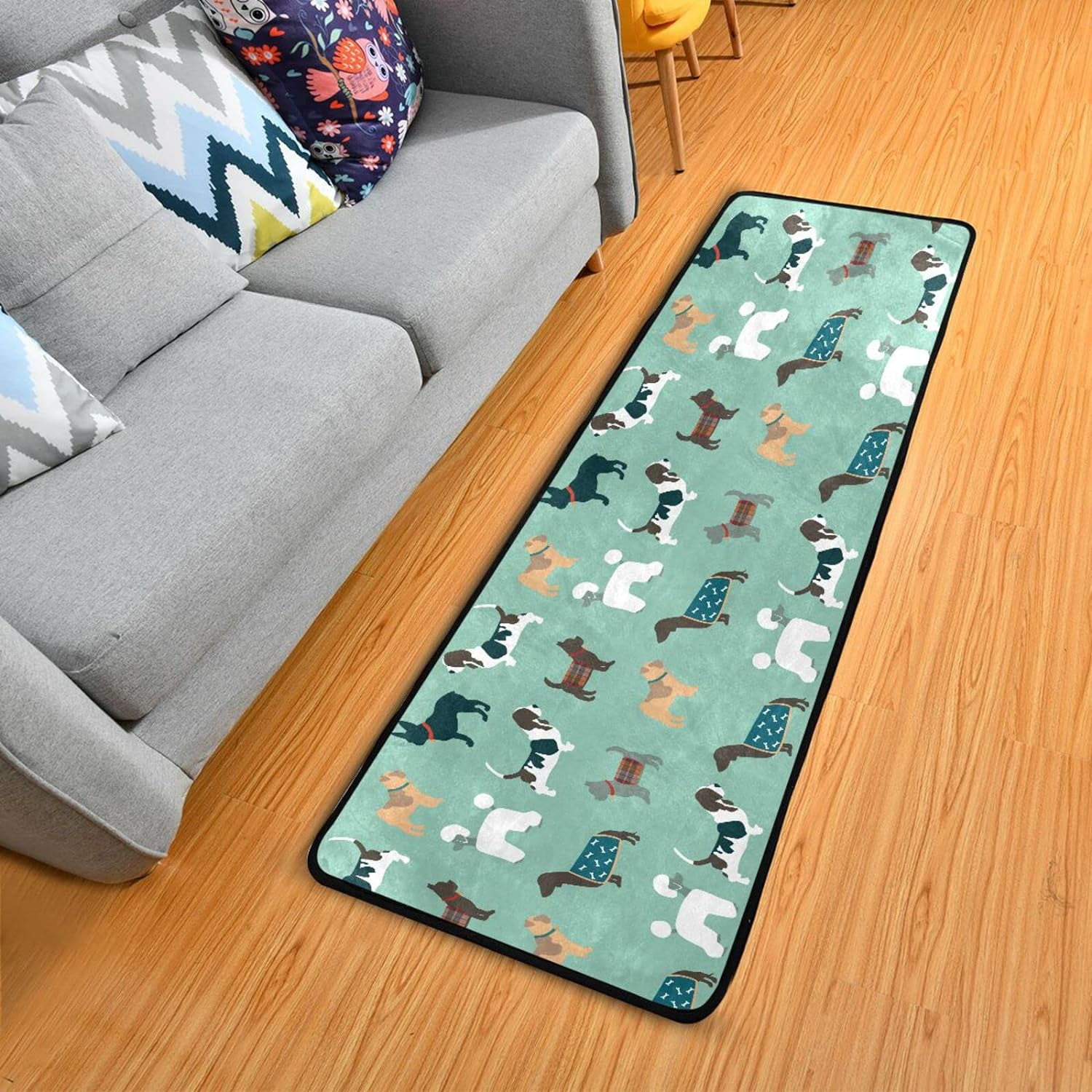 Dreamtimes Cute Cartoon Dogs Hallway Runner Rug 2'x6' Kitchen Rug with ...