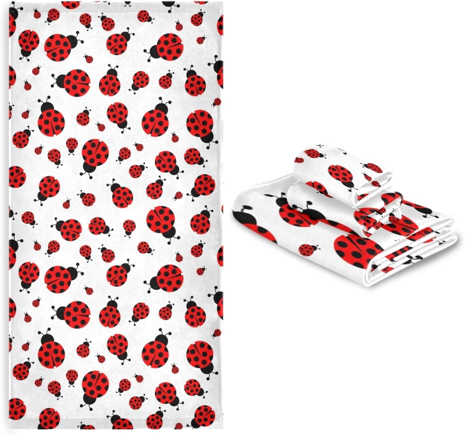 Dreamtimes Cute Cartoon Ladybug Pattern Soft Luxury Decorative Set of 3 ...