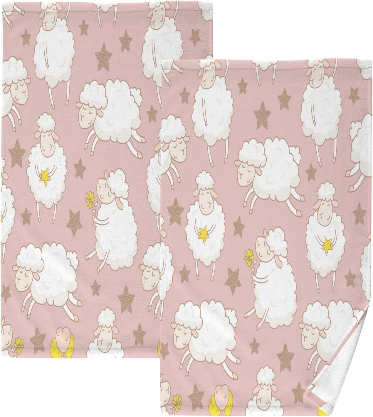 Dreamtimes Cute Cartoon Sheep Ultra Soft 2 PCS Towel Set, Highly ...