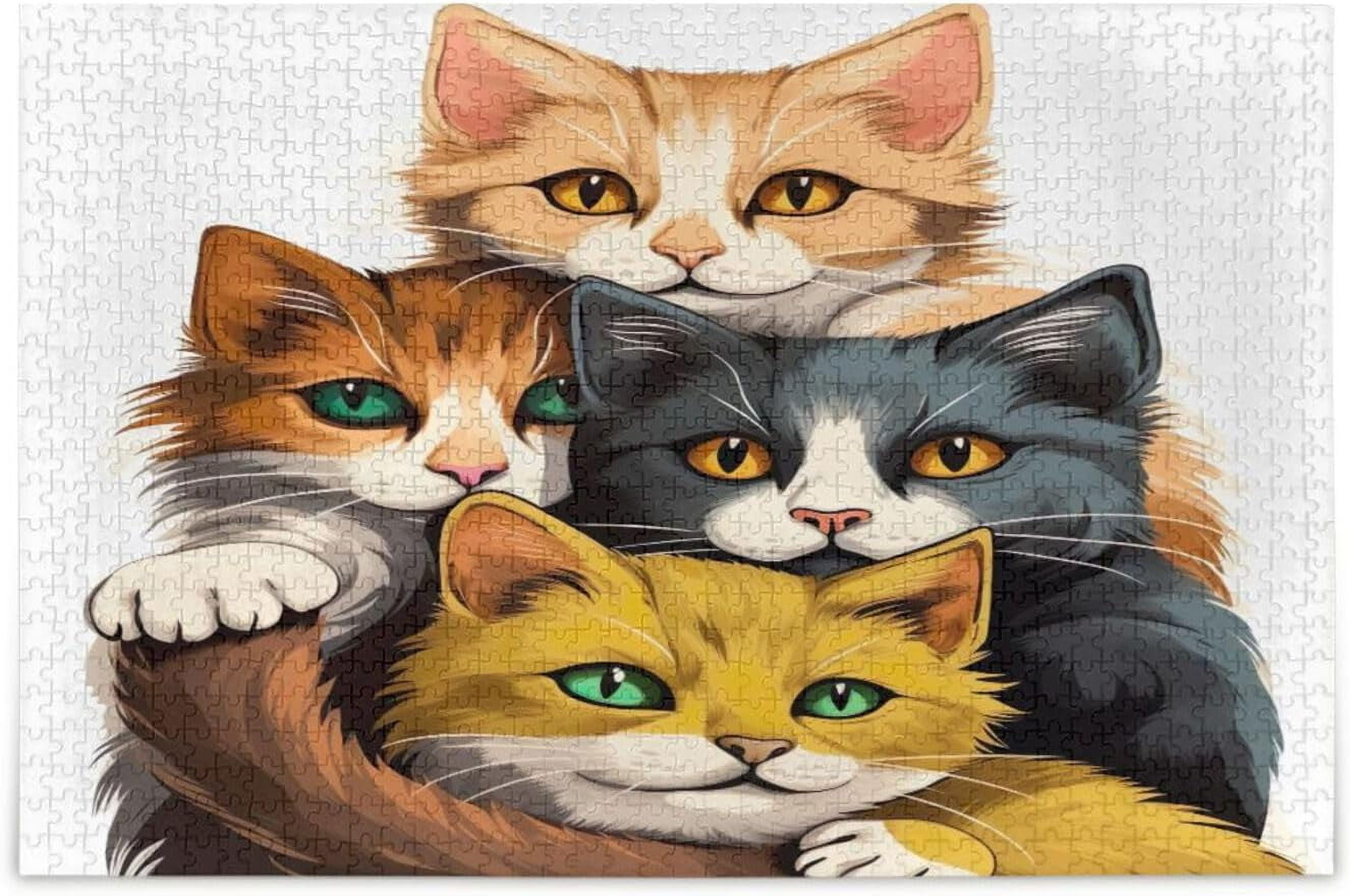 Dreamtimes Cute Cat Jigsaw Puzzles for Adults or Kids 500 Piece ...