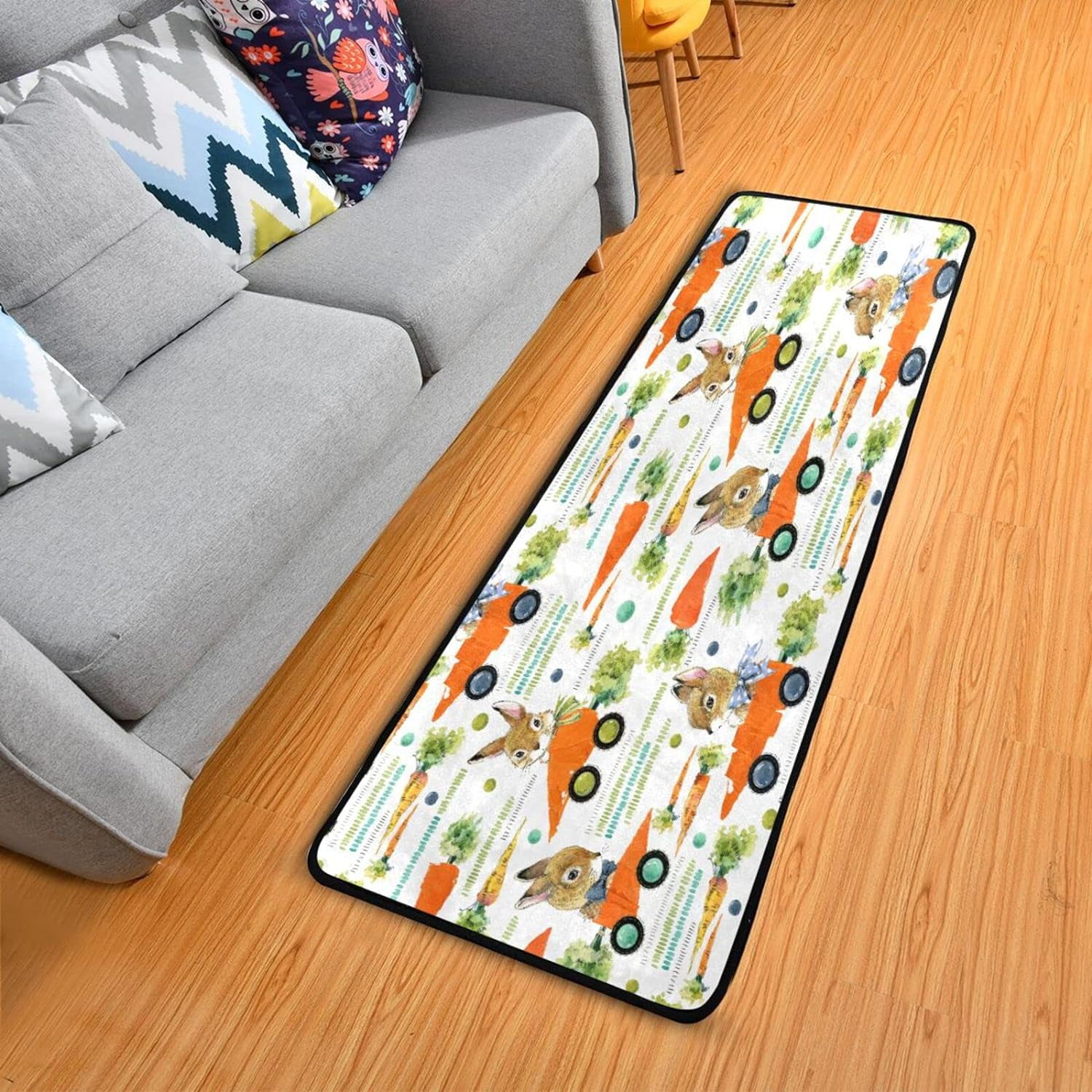 Dreamtimes Cute Easter Bunnies Hallway Runner Rug 2'x6' Kitchen Rug ...