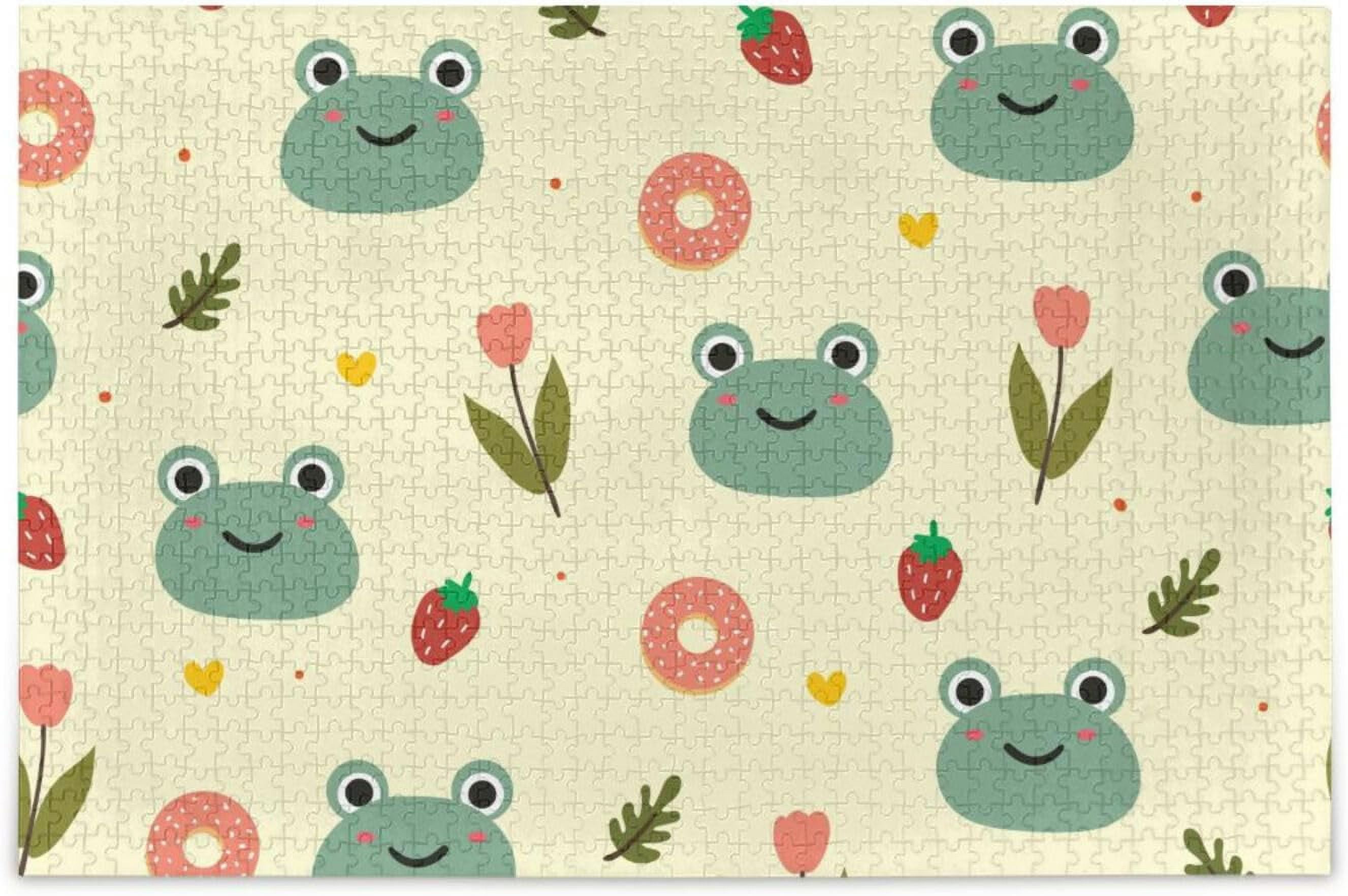 Dreamtimes Cute Frog Jigsaw Puzzle for Adults Teens Kids, 1000 Pieces ...