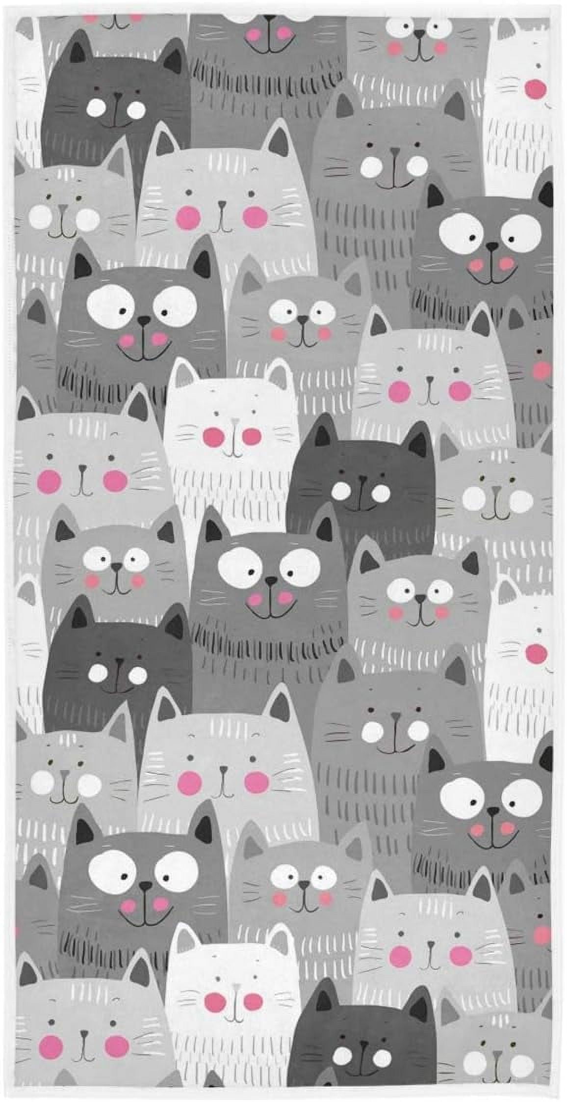 Dreamtimes Cute Happy Cats Soft Highly Absorbent Guest Large Home ...