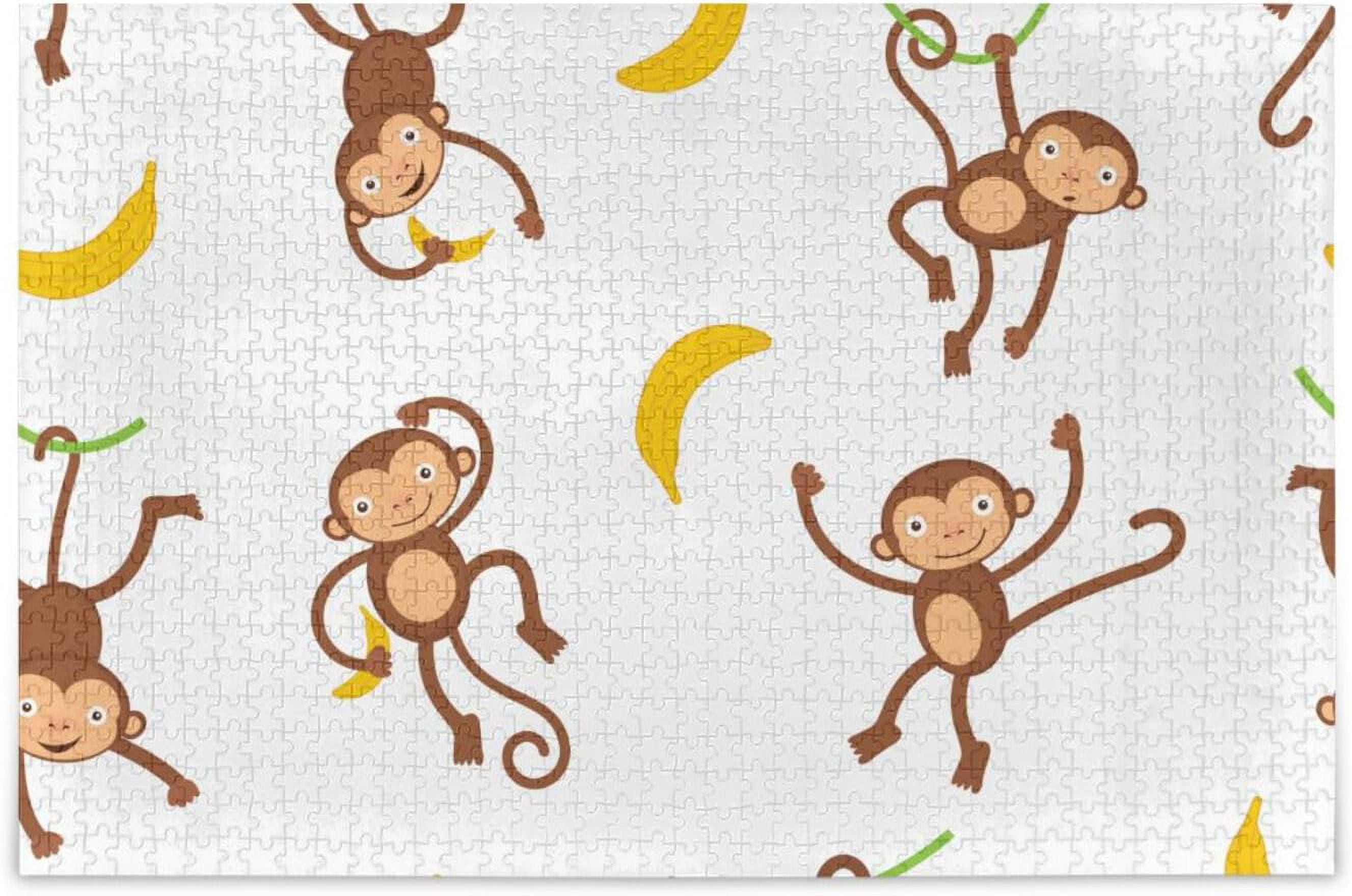 Dreamtimes Cute Monkeys Jigsaw Puzzle for Adults Teens Kids, 1000 ...