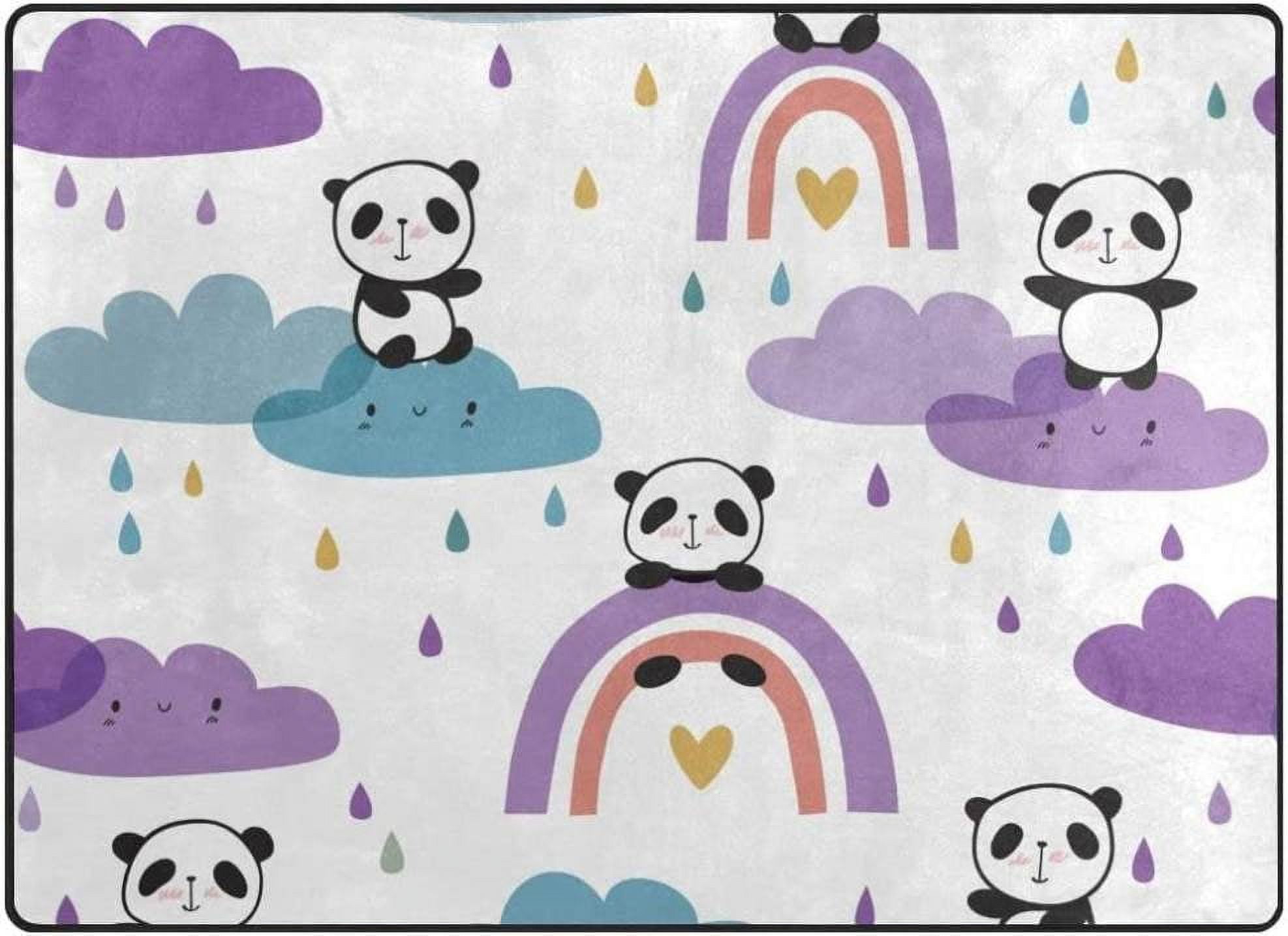 Dreamtimes Cute Pandas and Funny Clouds Area Rug, 4'x5' Pet & Child ...