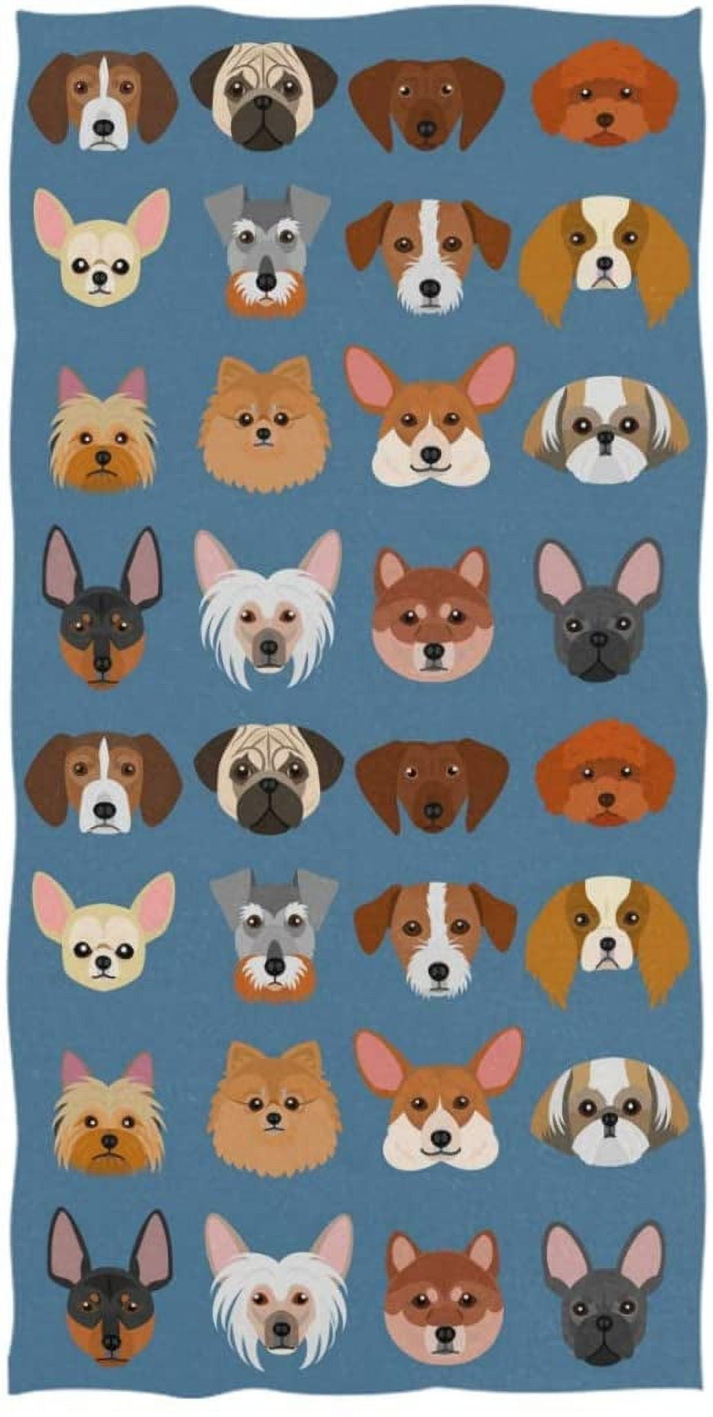 Dreamtimes Cute Small Dog Pattern Soft Guest Hand Towel for Bathroom ...