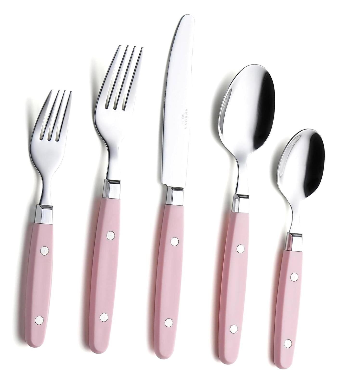 Dreamtimes Cutlery Set Stainless Steel Flatware Color Handle With Rivet ...