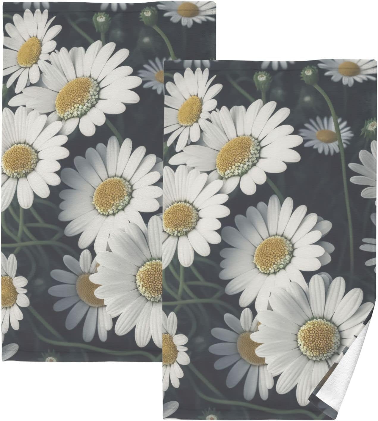 Dreamtimes Daisies Field Hand Towels 2 Pieces, Cotton Bath Towel for ...