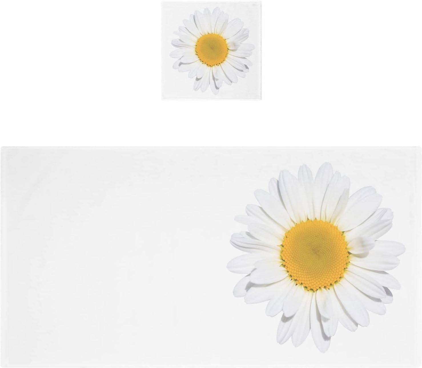 Dreamtimes Daisy Flower Print Bath Towels Set 1 Bath Towel 1 Washcloth ...