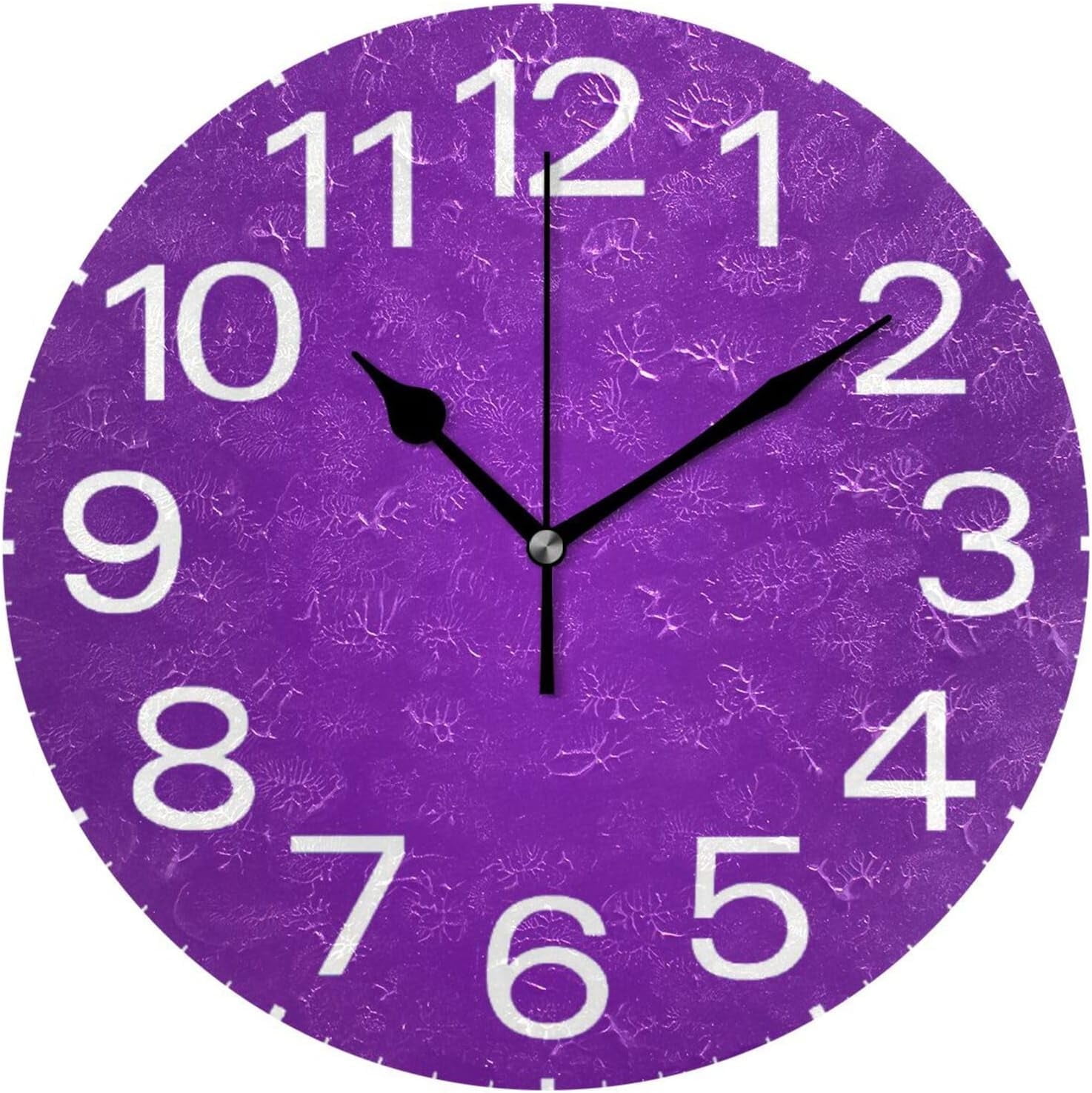Dreamtimes Deep Purple Wall Clock,Silent Non Ticking 10 Inch Battery ...