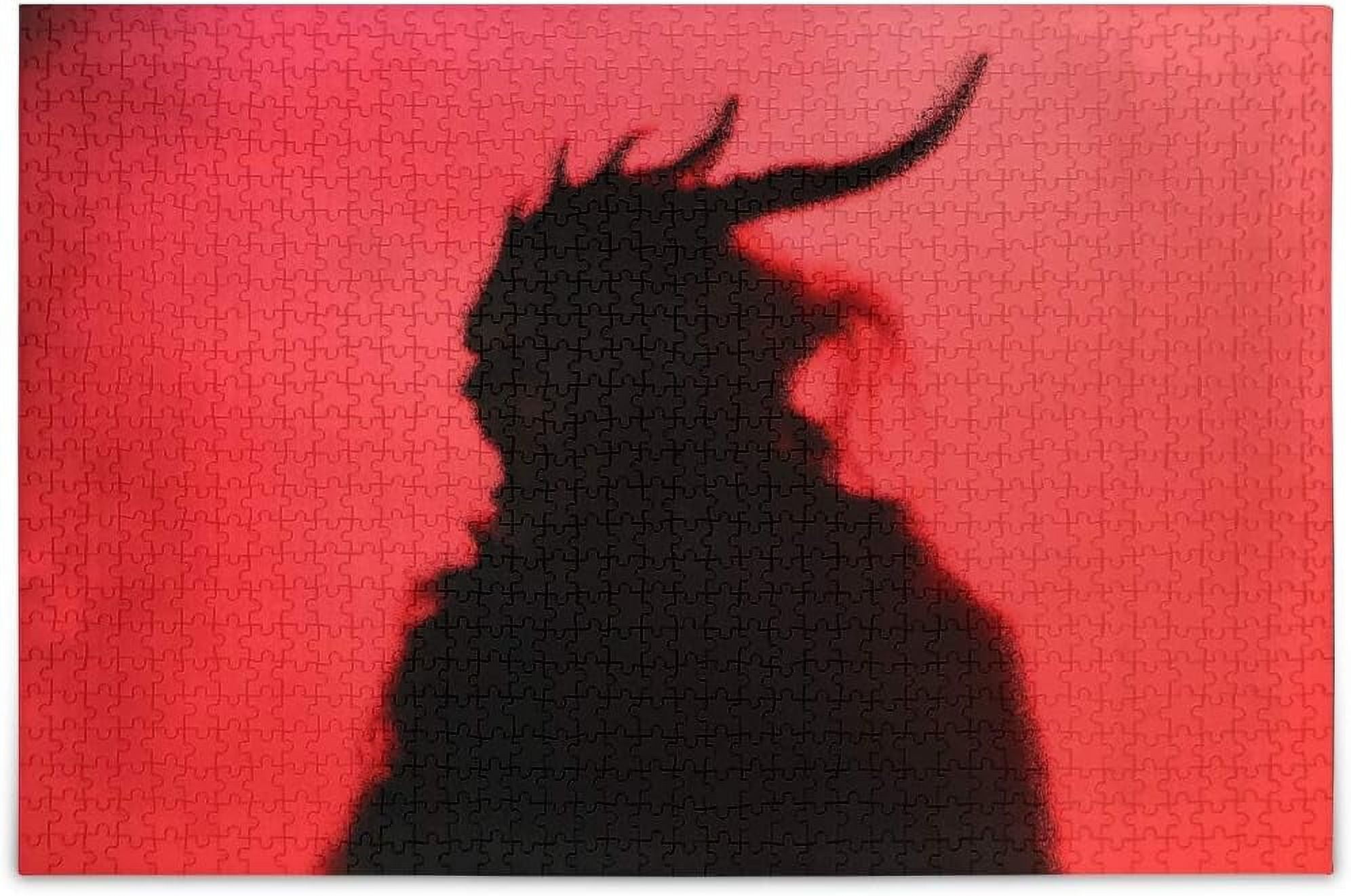 Dreamtimes Devil in Horror Scream Pose On Red Jigsaw Puzzles 1000 ...