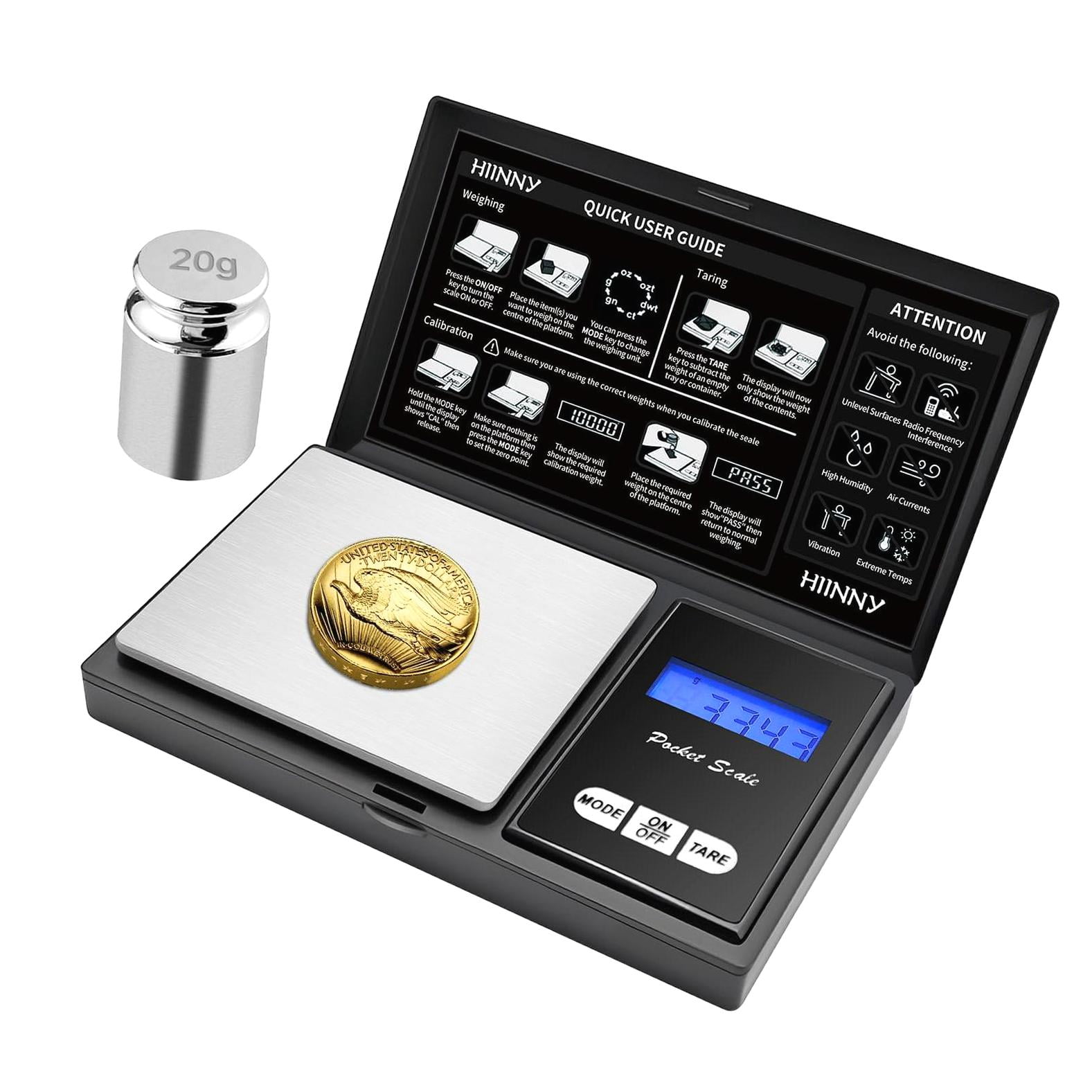 Dreamtimes Digital Pocket Scale 500g/0.01g Precision Mini Scale for Jewelry, , Coins, Gold ...