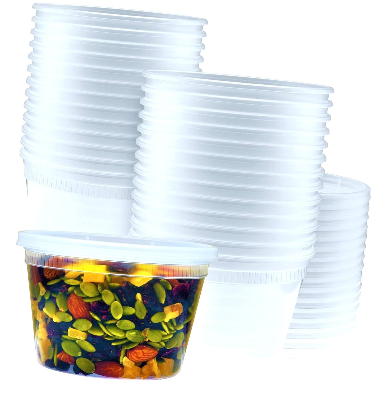 Dreamtimes Direct 16 oz. Clear Plastic Containers, 50 Pack, Leakproof ...