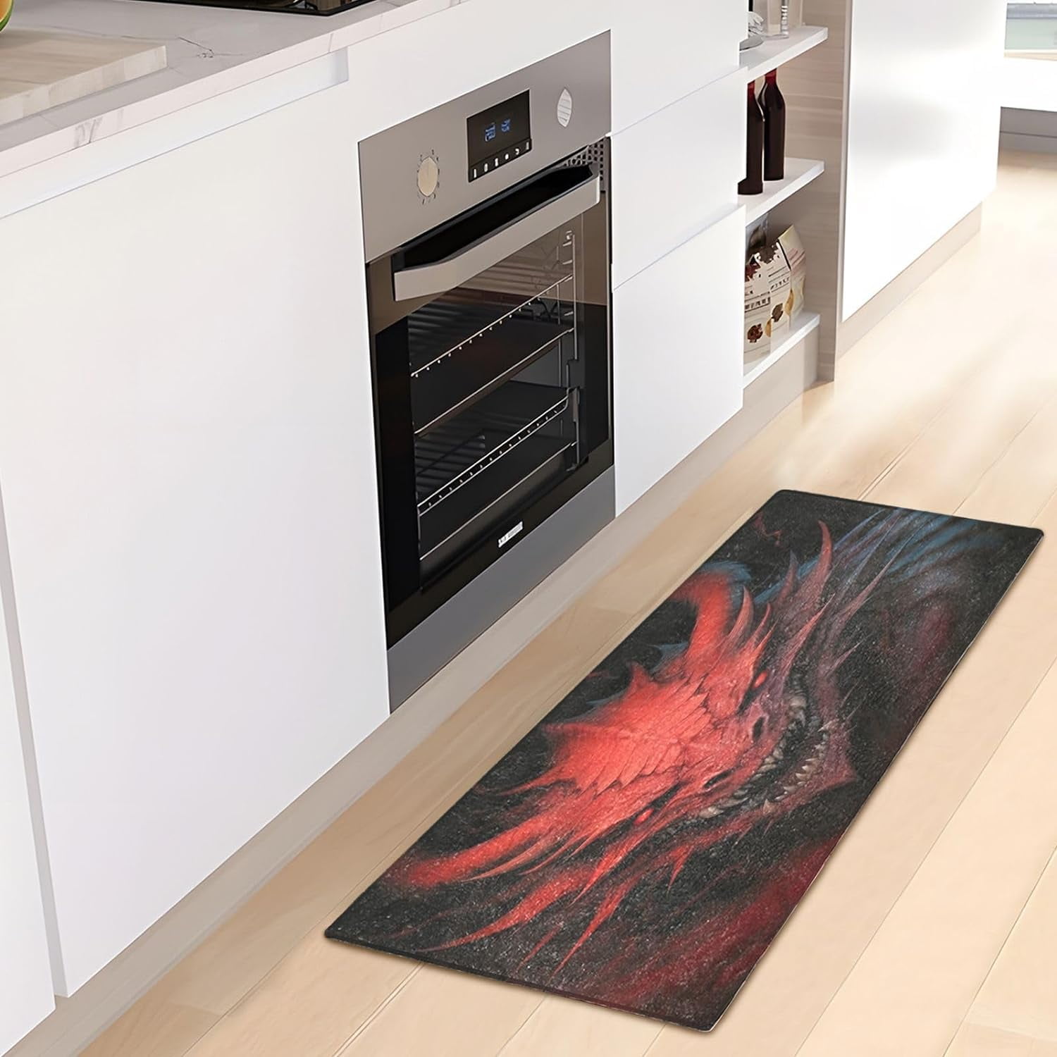 Dreamtimes Dragon Head Red Kitchen Mat 20"x39", Non Skid Kitchen Runner ...