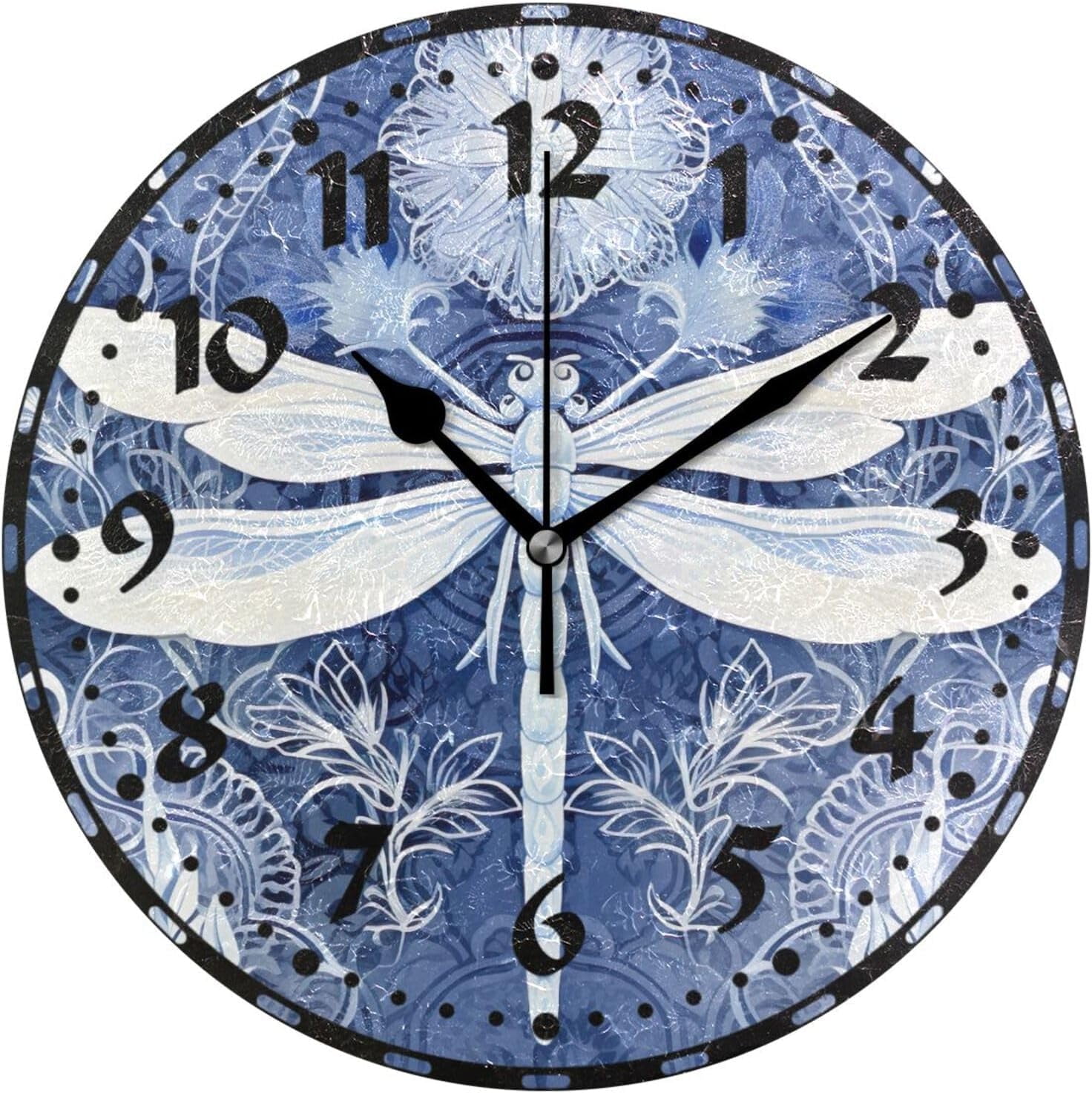 Dreamtimes Dragonflies Wall Clock, Silent Non Ticking 10 Inch Battery ...