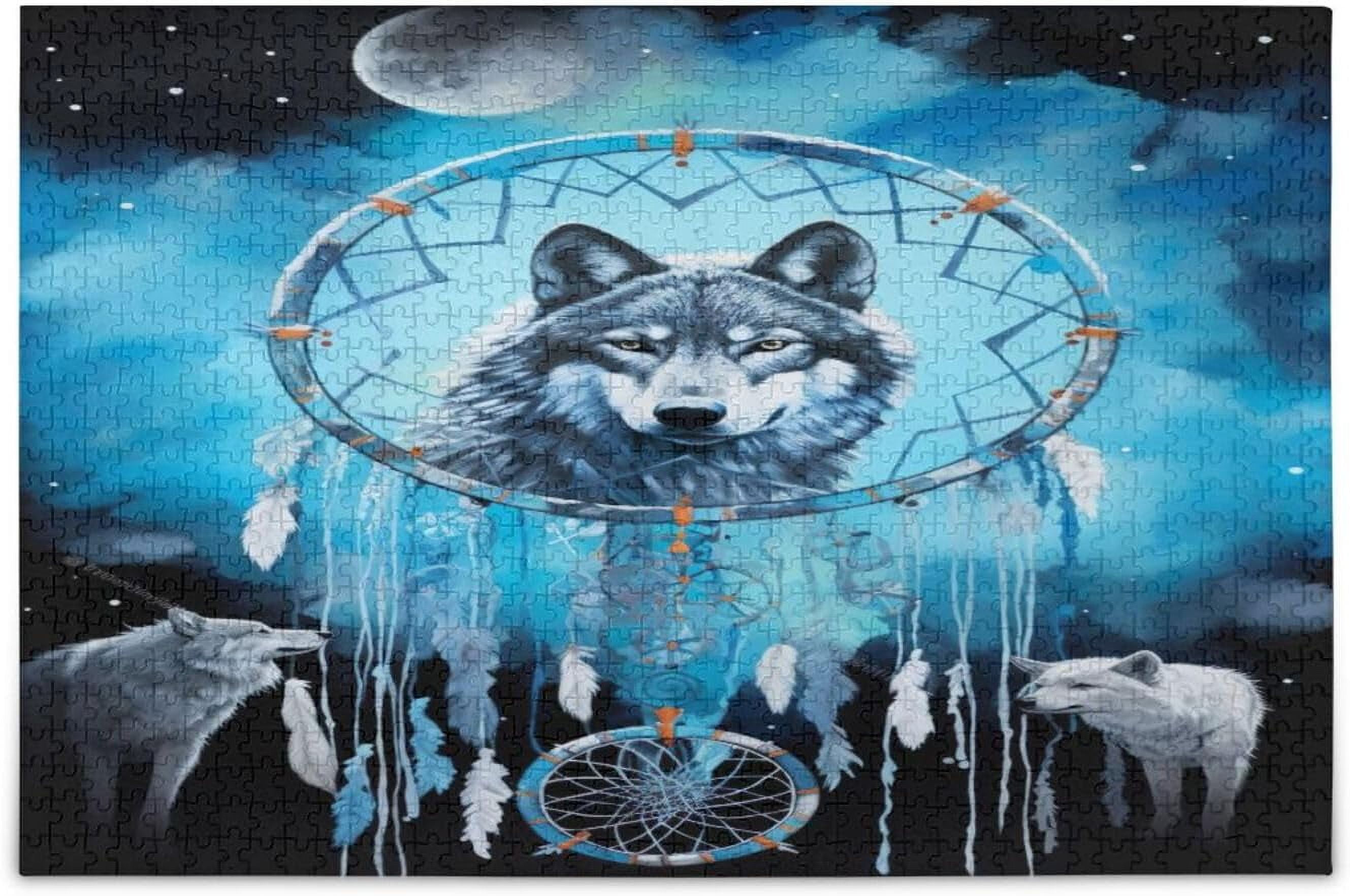 Dreamtimes Dream Catcher Wolf Puzzle 1000 Pieces - Wooden Jigsaw ...
