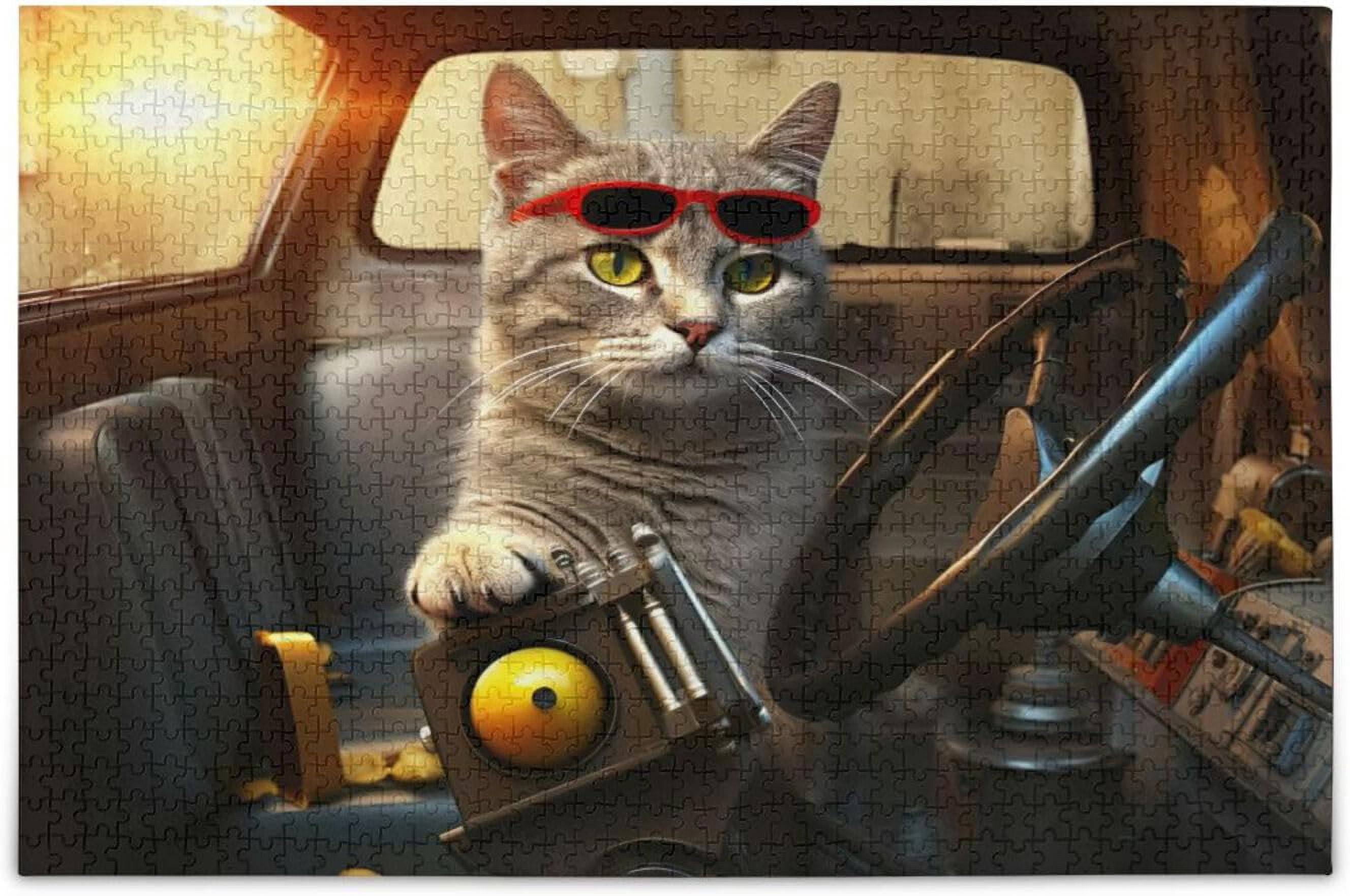 Dreamtimes Driver Cat Jigsaw Puzzles for Adults 500 Pieces ...