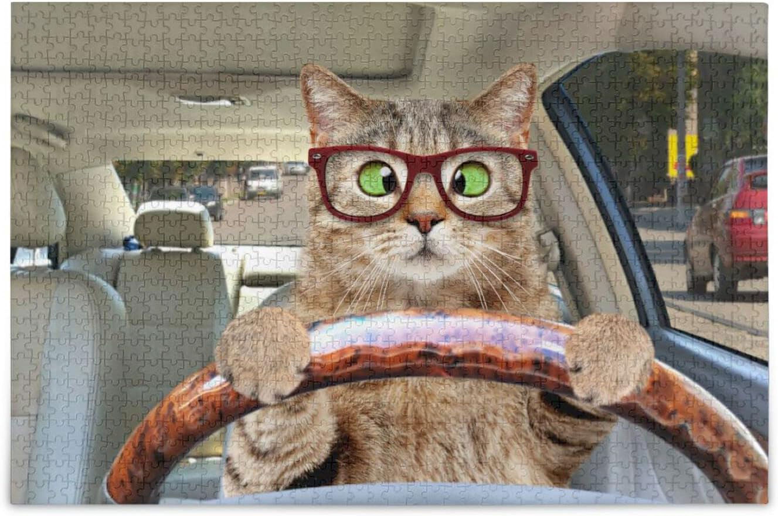 Dreamtimes Driving Cat Wooden Jigsaw Puzzles Intellectual Entertainment ...