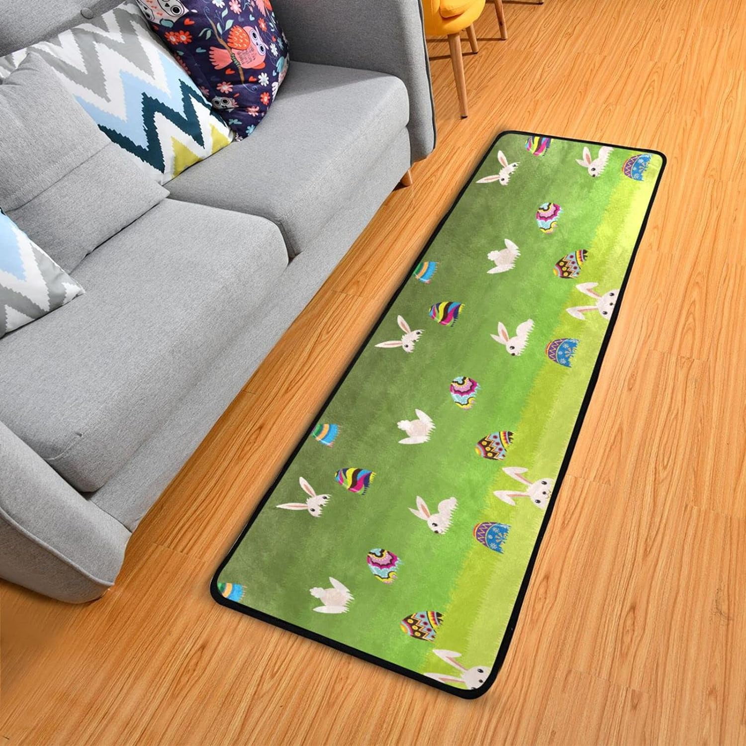 Dreamtimes Easter Bunny Cute Hallway Runner Rug 2'x6' Kitchen Rug with ...