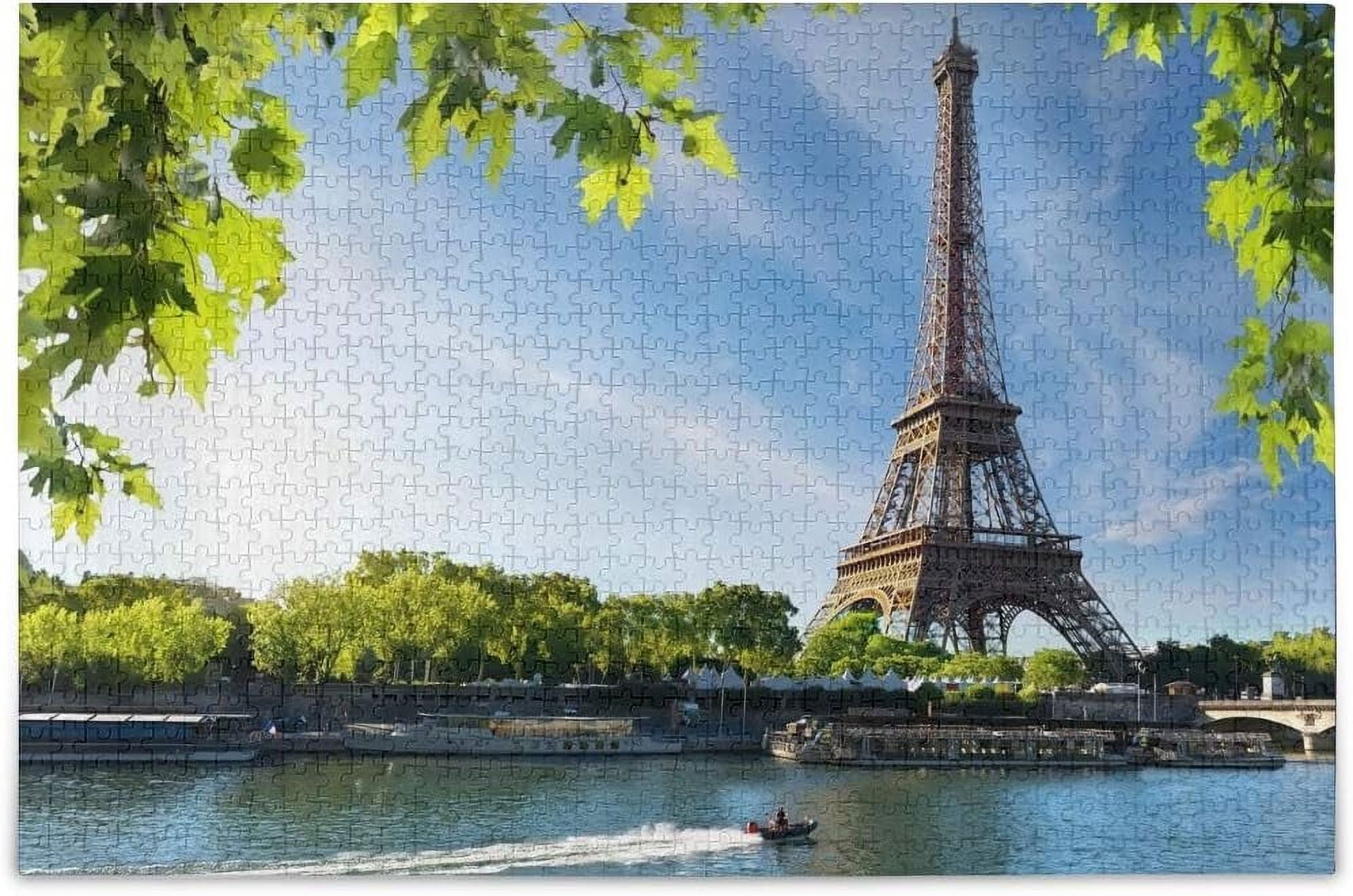Dreamtimes Eiffel Tower Seine in Paris with in Sunrise Time Spring Tree Branch Jigsaw Puzzles ...
