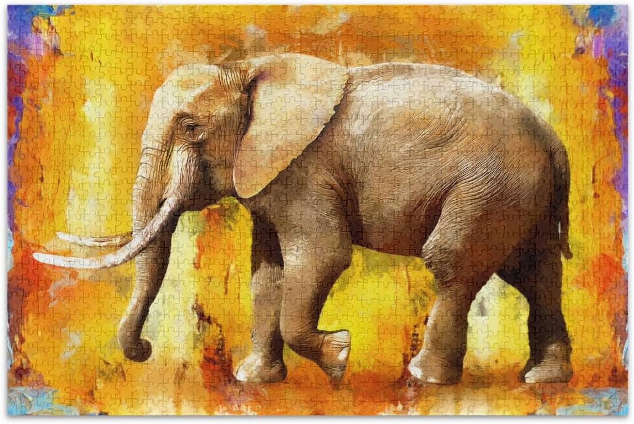Dreamtimes Elephant Jigsaw Puzzles 1000 Piece for Adults Large Puzzle ...