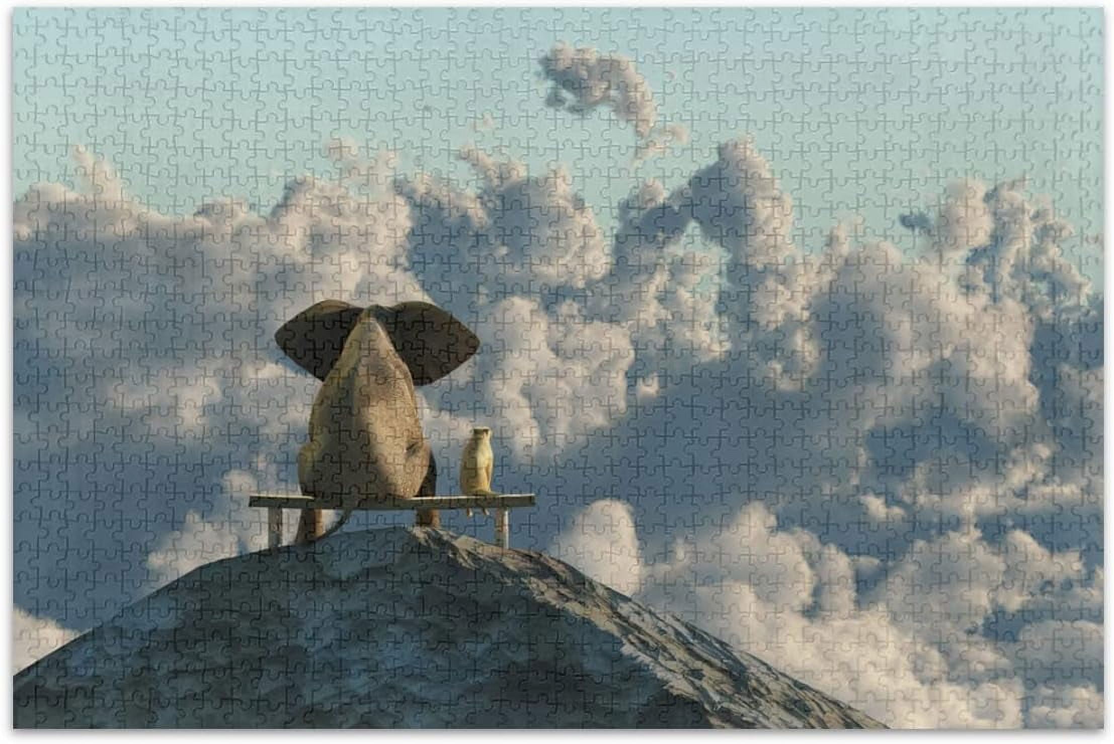 Dreamtimes Elephant Jigsaw Puzzles 1000 Piece for Adults Large Puzzle ...