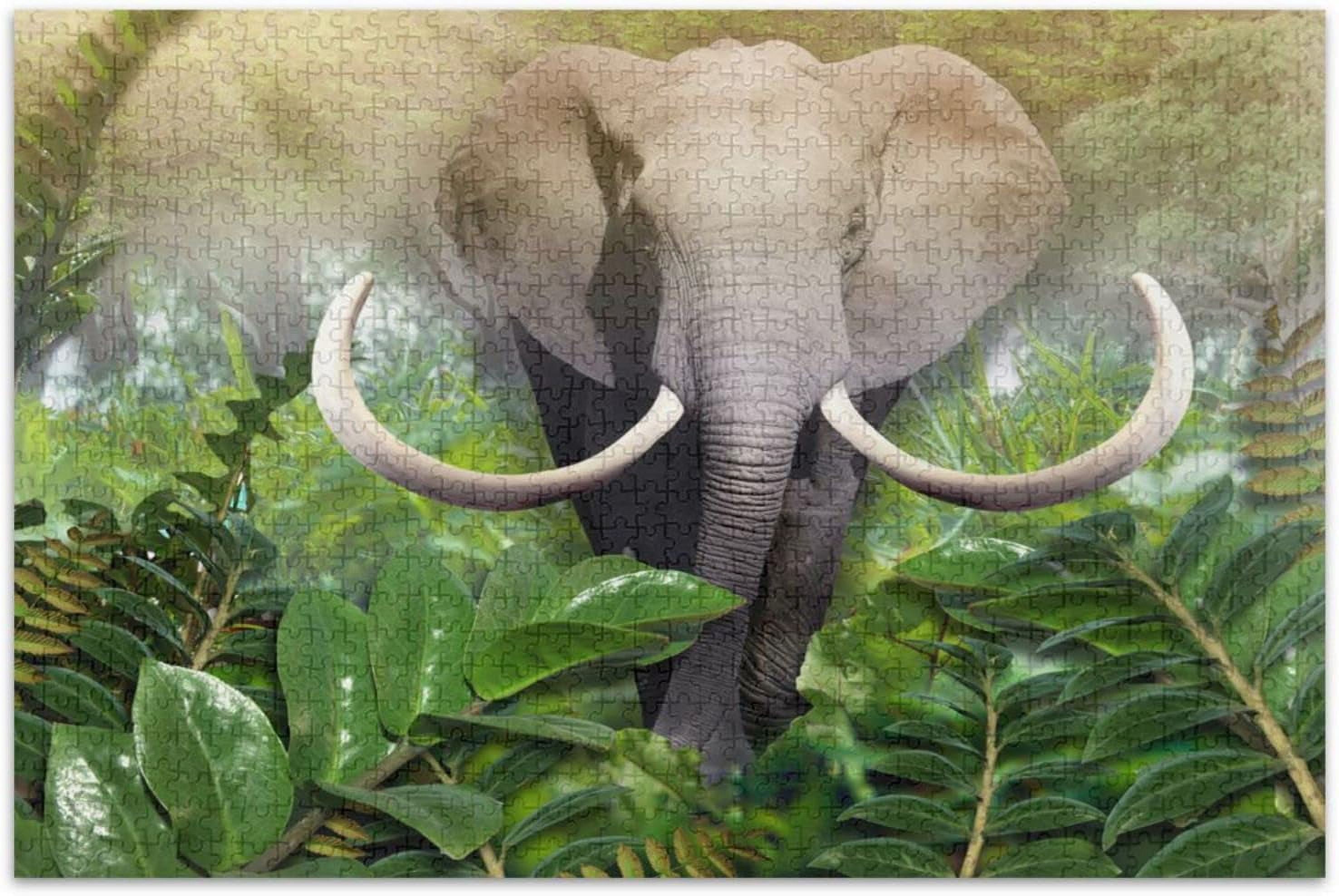Dreamtimes Elephant Out of The Jungle 3D Rendering 500 Piece Jigsaw ...