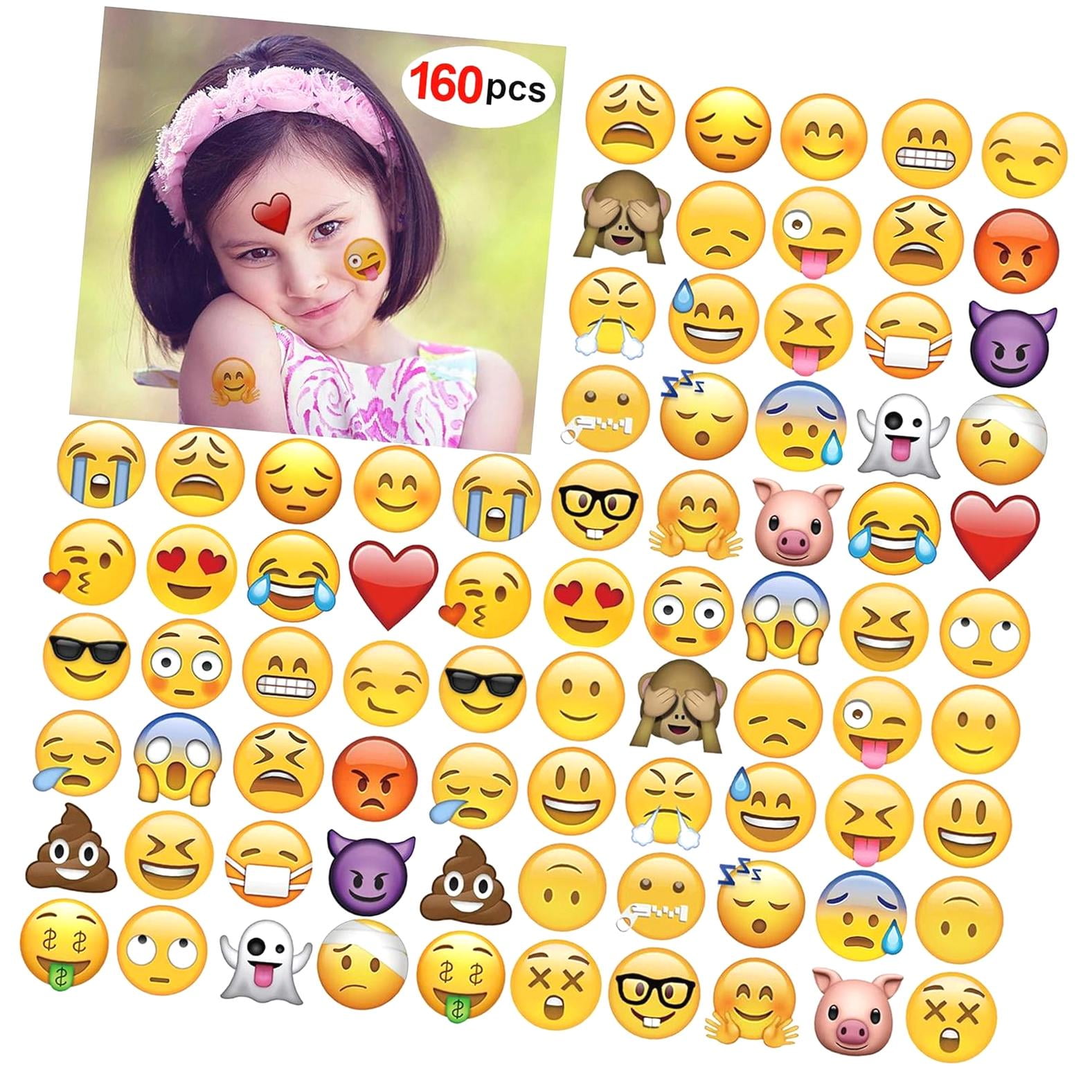 Dreamtimes Emoticon Temporary Tattoo(160pcs 2inch), Fun Emoticon Body ...