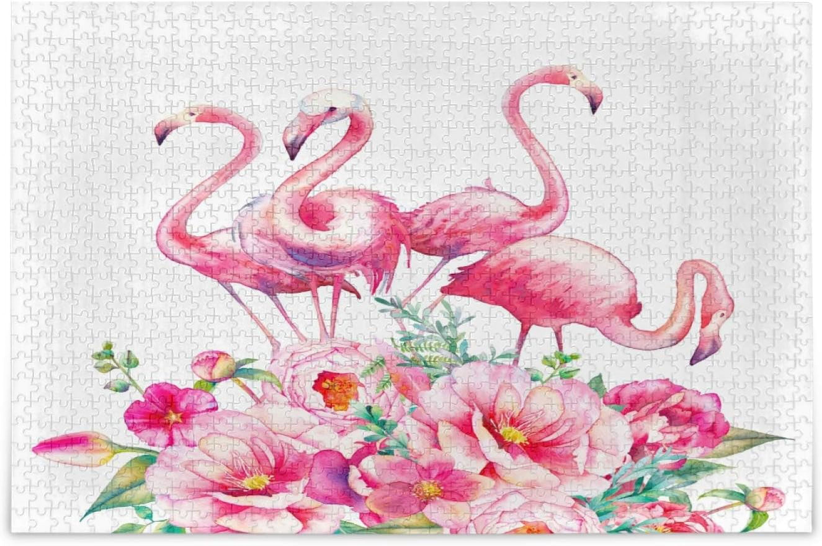 Dreamtimes Exotic Flamingo Peony Flower Puzzle for Adults 500 Piece ...