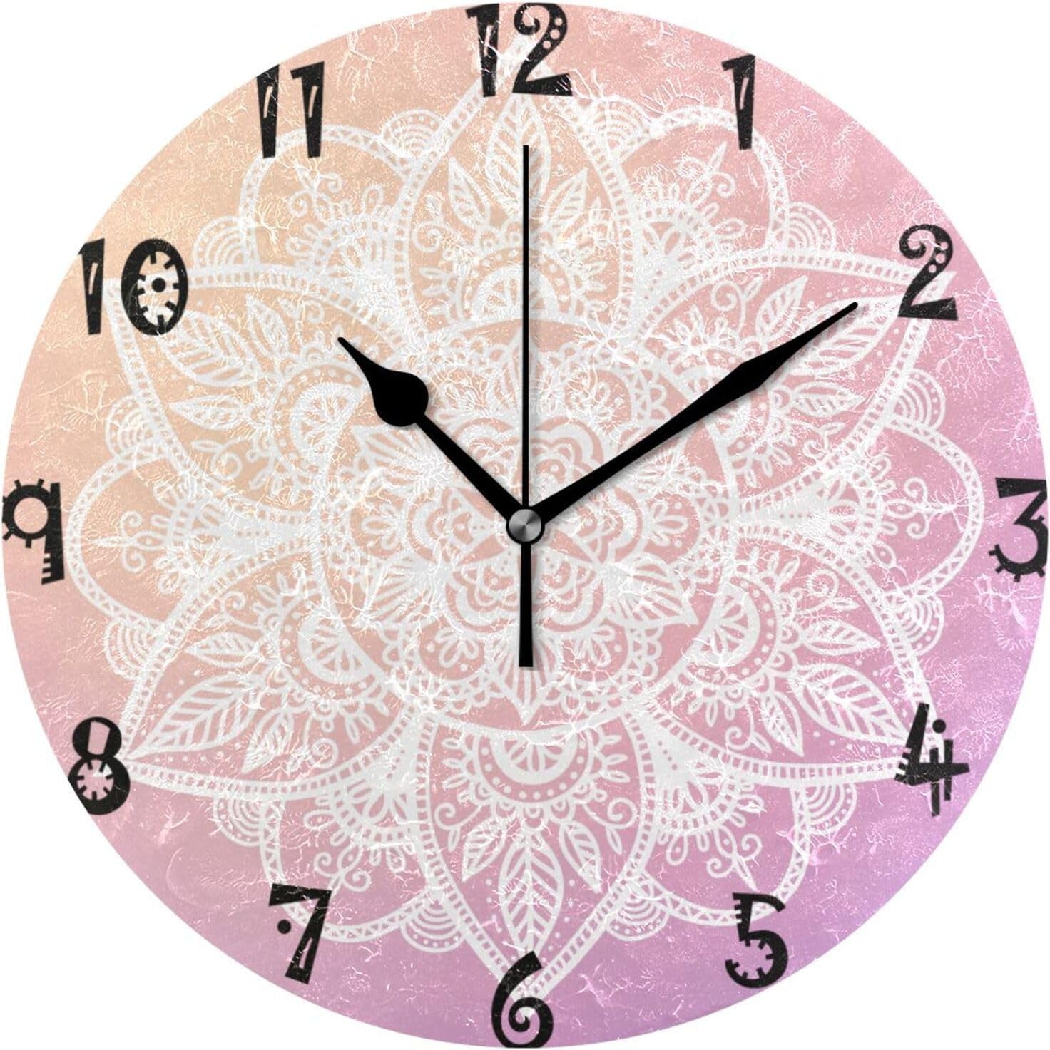 Dreamtimes Fantastic Gradual Mandala Wall Clock,Silent Non Ticking 10 ...