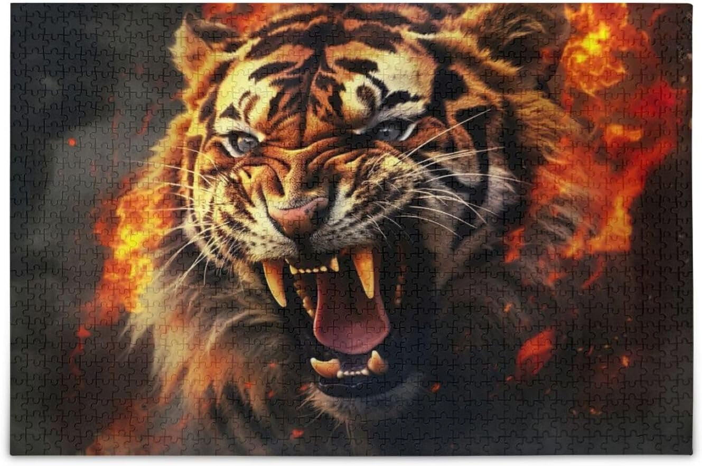 Dreamtimes Fire Tiger Puzzle 500 Pieces - Wooden Jigsaw Puzzles for ...