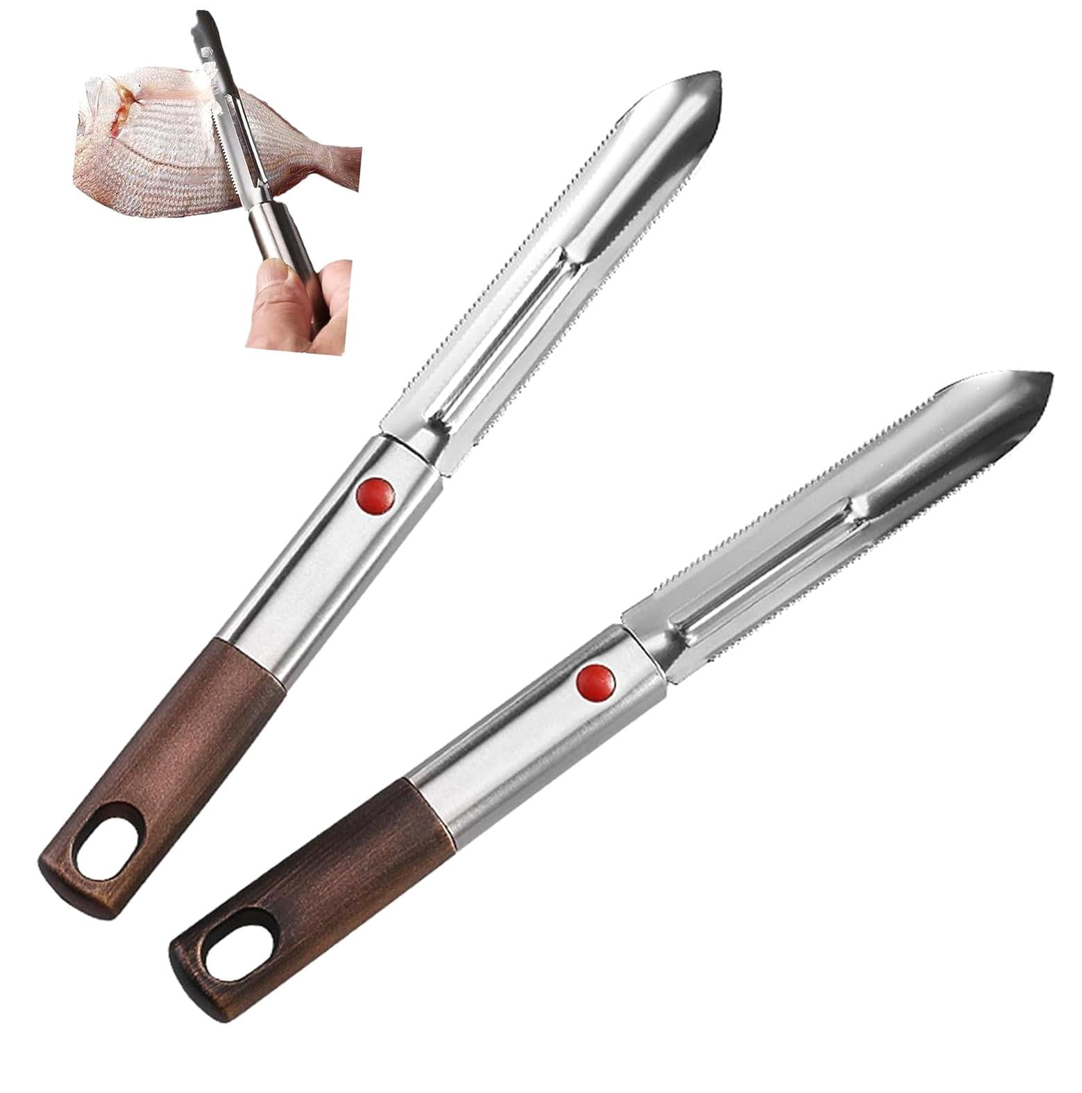 Dreamtimes Fish Scale Remover, 2 Pack Stainless Steel Fish Scaling Tool ...