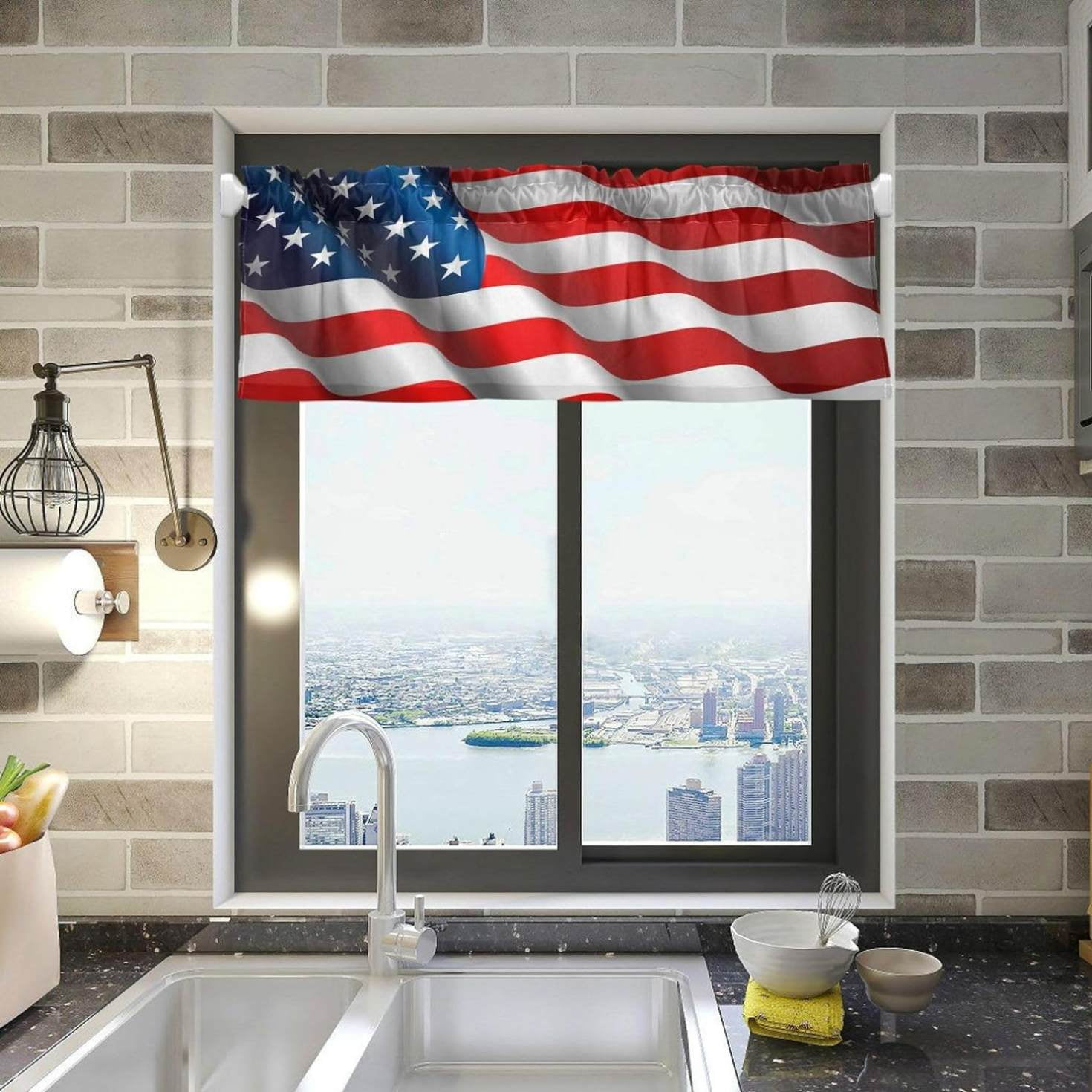 Dreamtimes Flag Day American Flag Windows Valance Curtains, 54x18in ...