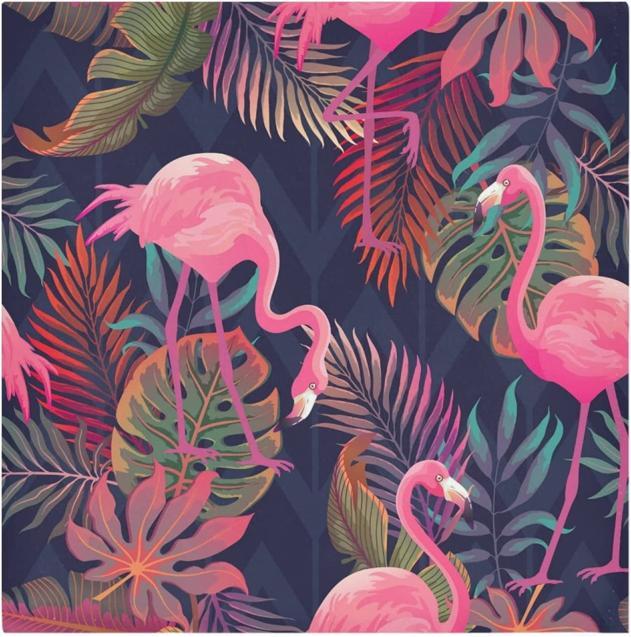 Dreamtimes Flamingo Flower Leaf Napkins Cloth Dinner Napkins,Set of 4 ...